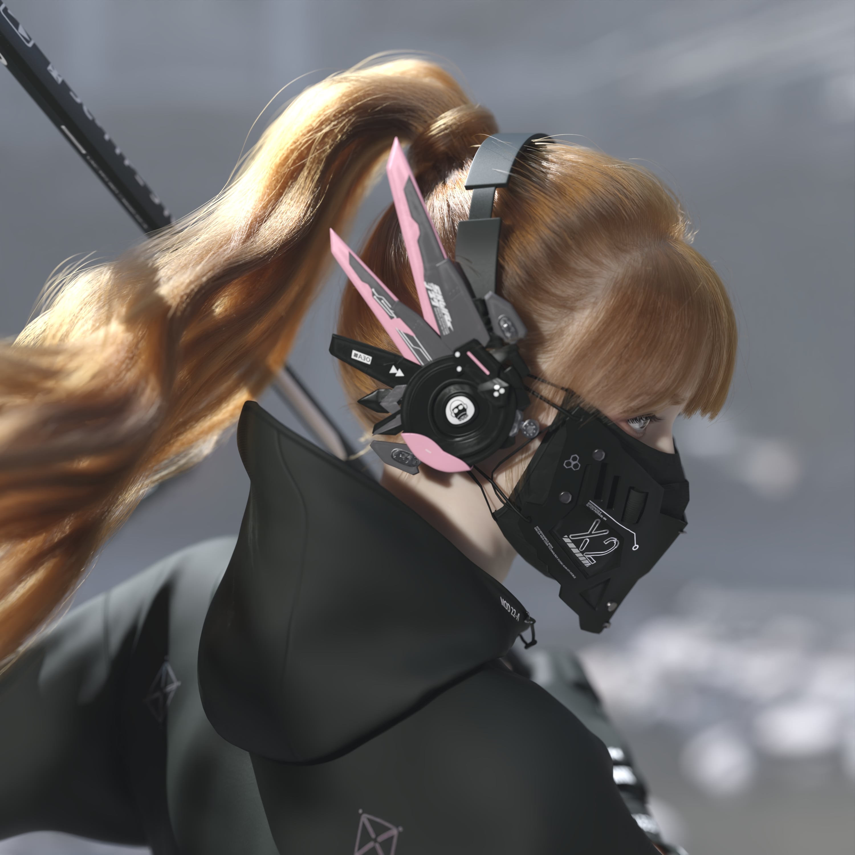 dForce Princess Series Cyberpunk Ponytail | Daz 3D