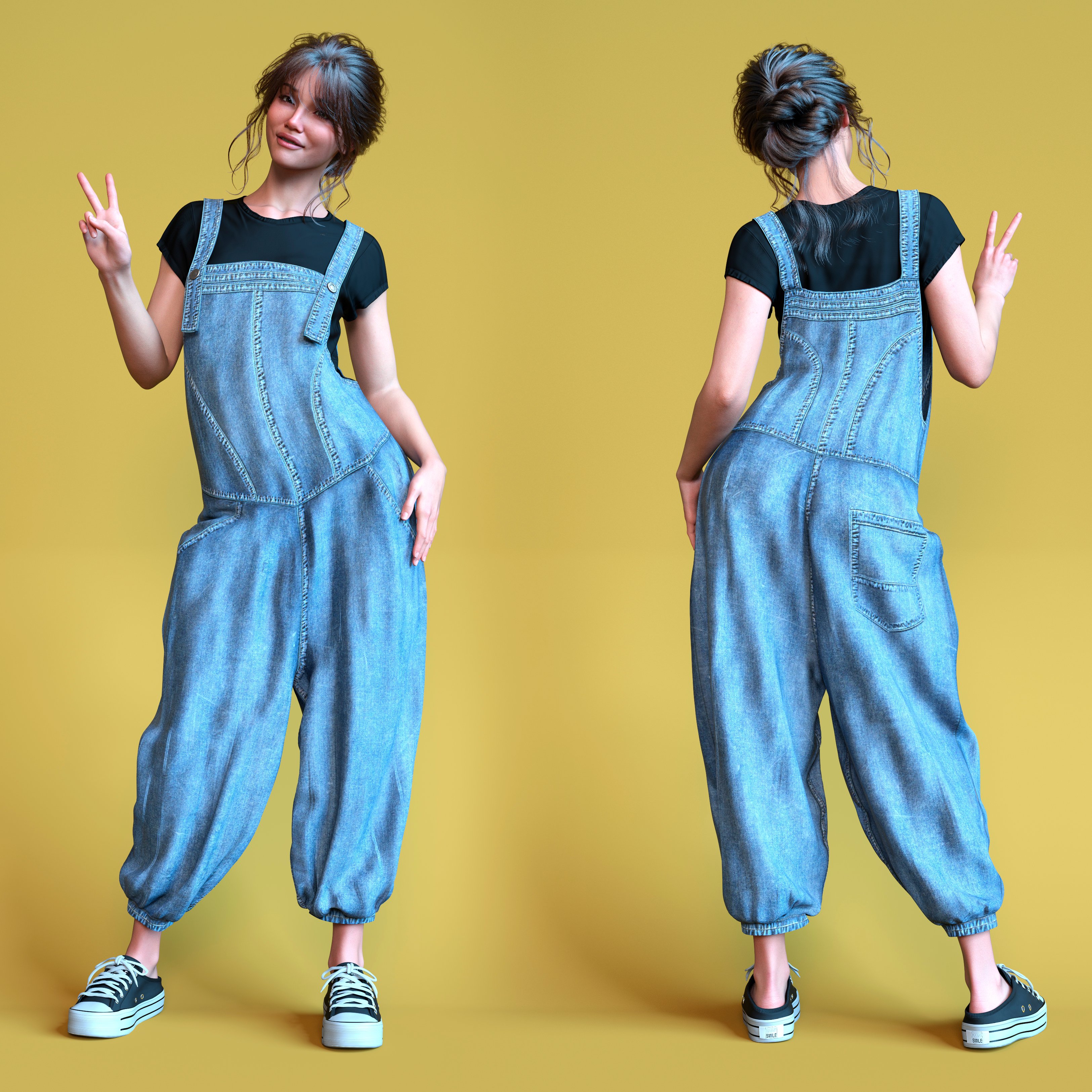 dForce Urban Overalls Outfit for Genesis 9 | Daz 3D