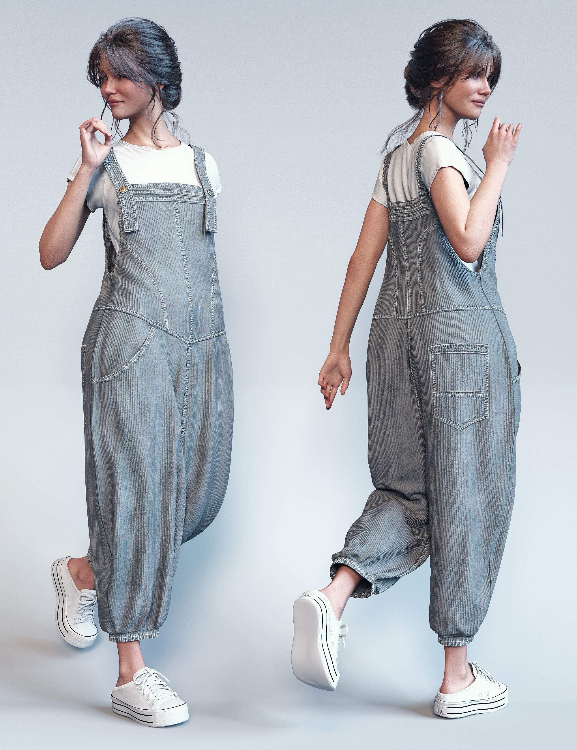 dForce Urban Overalls Outfit for Genesis 9 Texture Add-On | Daz 3D