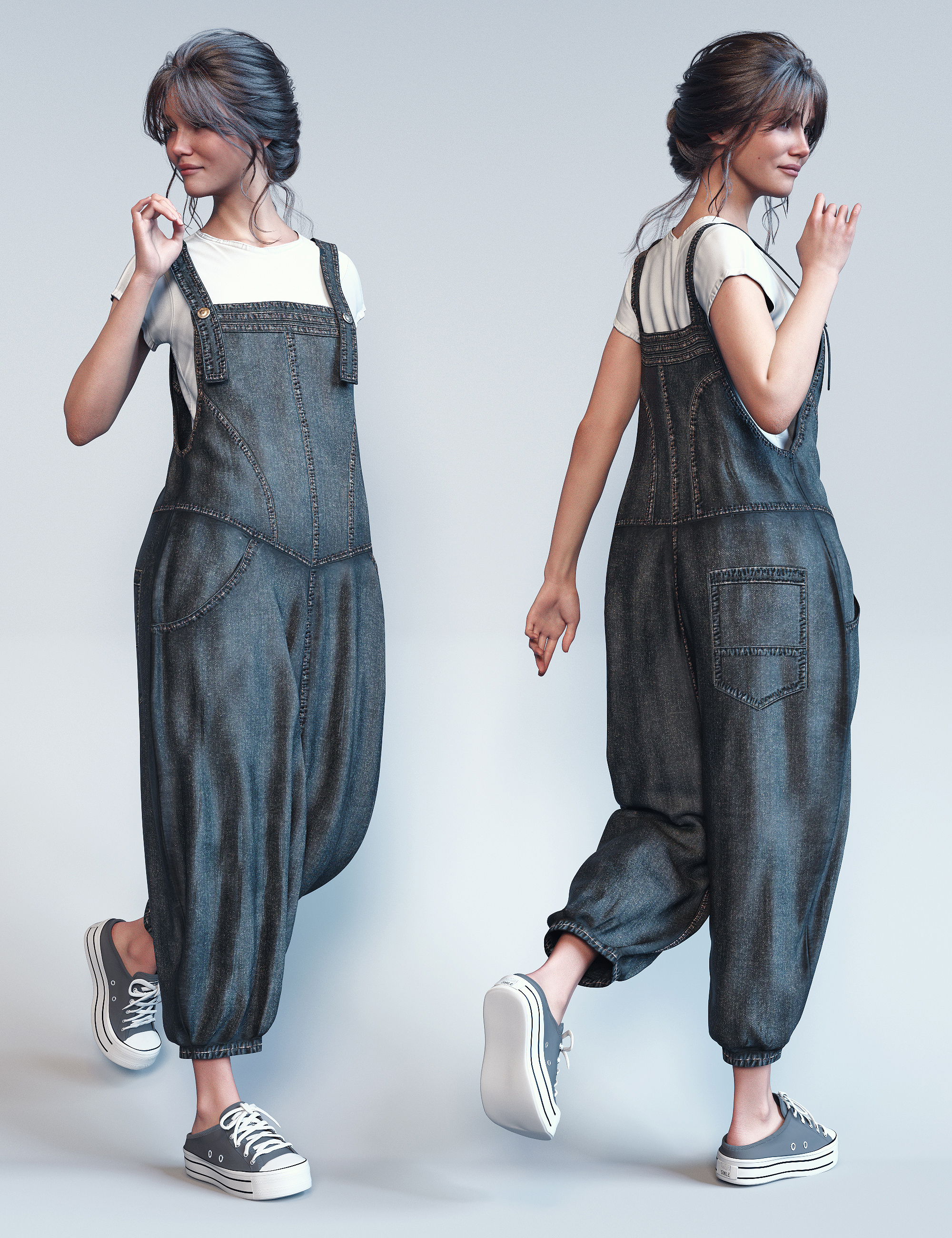 dForce Urban Overalls Outfit for Genesis 9 Texture Add-On | Daz 3D
