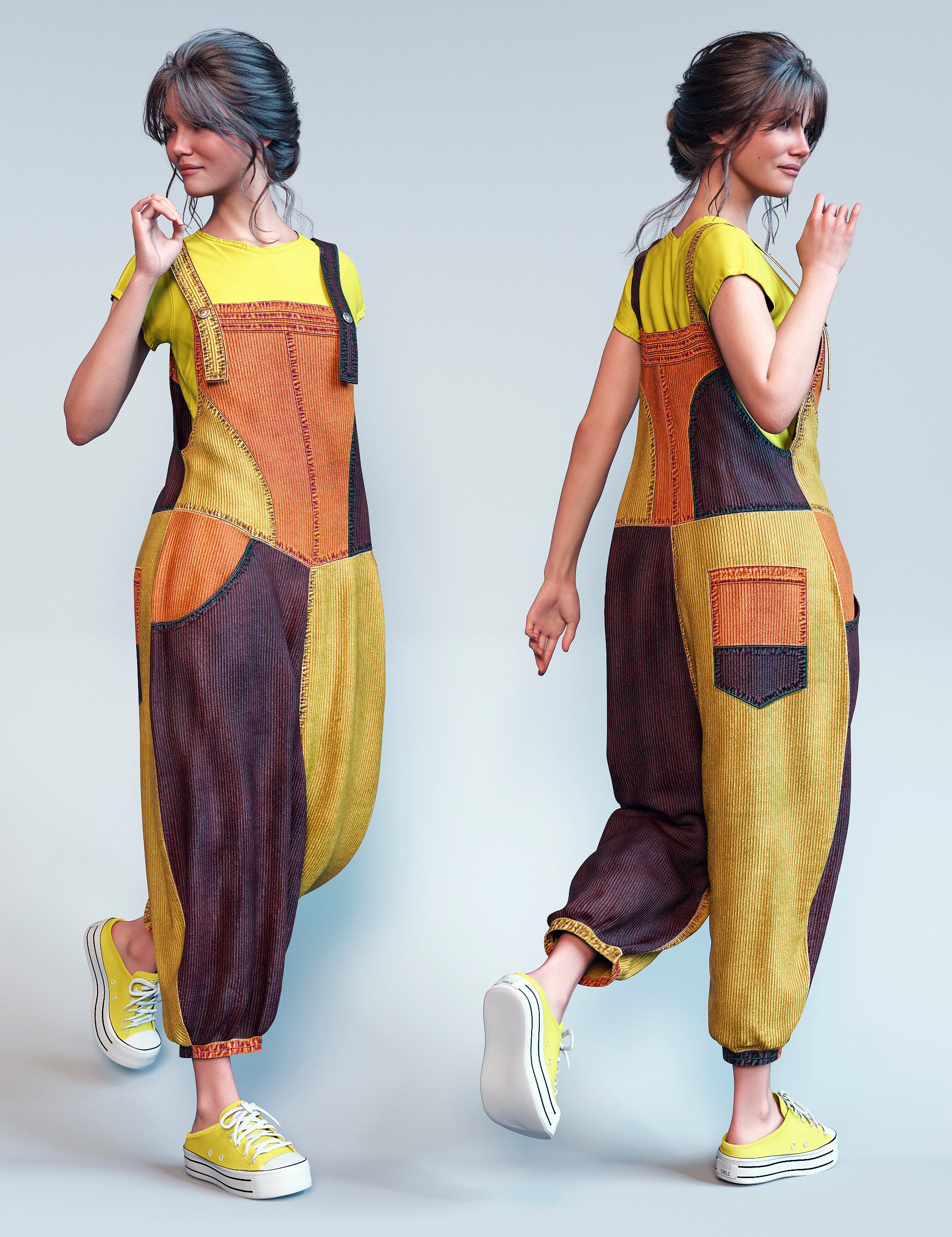 dForce Urban Overalls Outfit for Genesis 9 Texture Add-On | Daz 3D