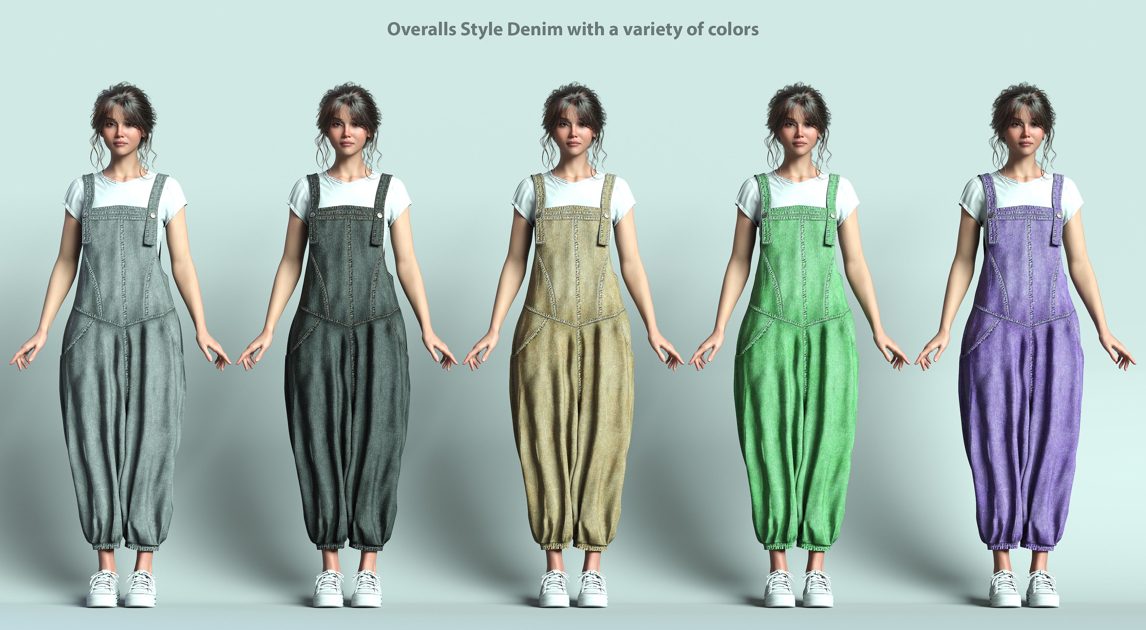 dForce Urban Overalls Outfit for Genesis 9 Texture Add-On | Daz 3D