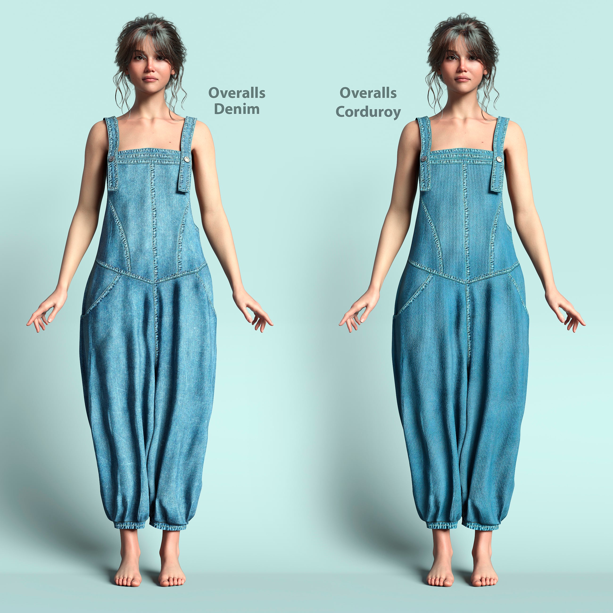 dForce Urban Overalls Outfit for Genesis 9 Texture Add-On | Daz 3D