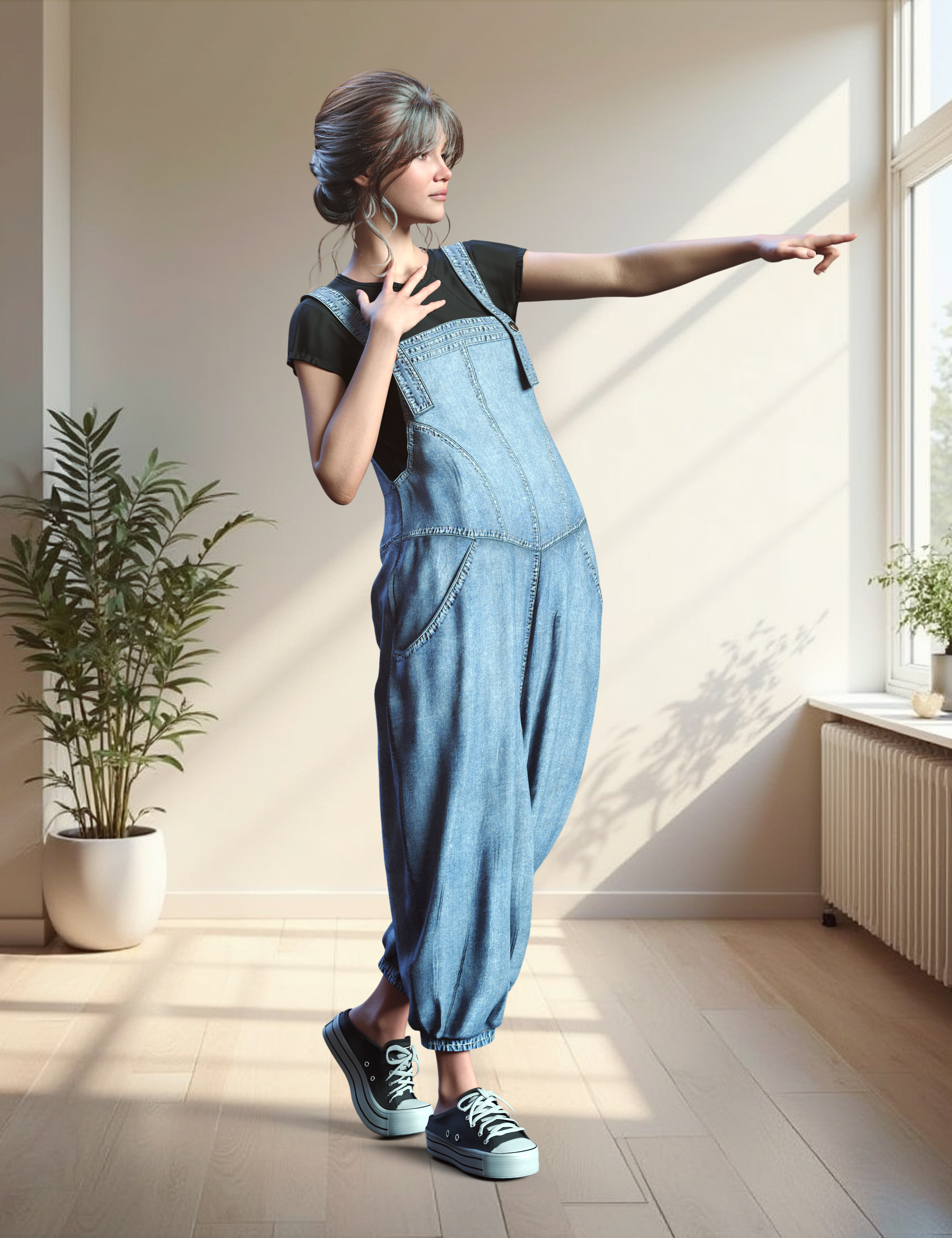 dForce Urban Overalls Outfit Bundle for Genesis 9 | Daz 3D