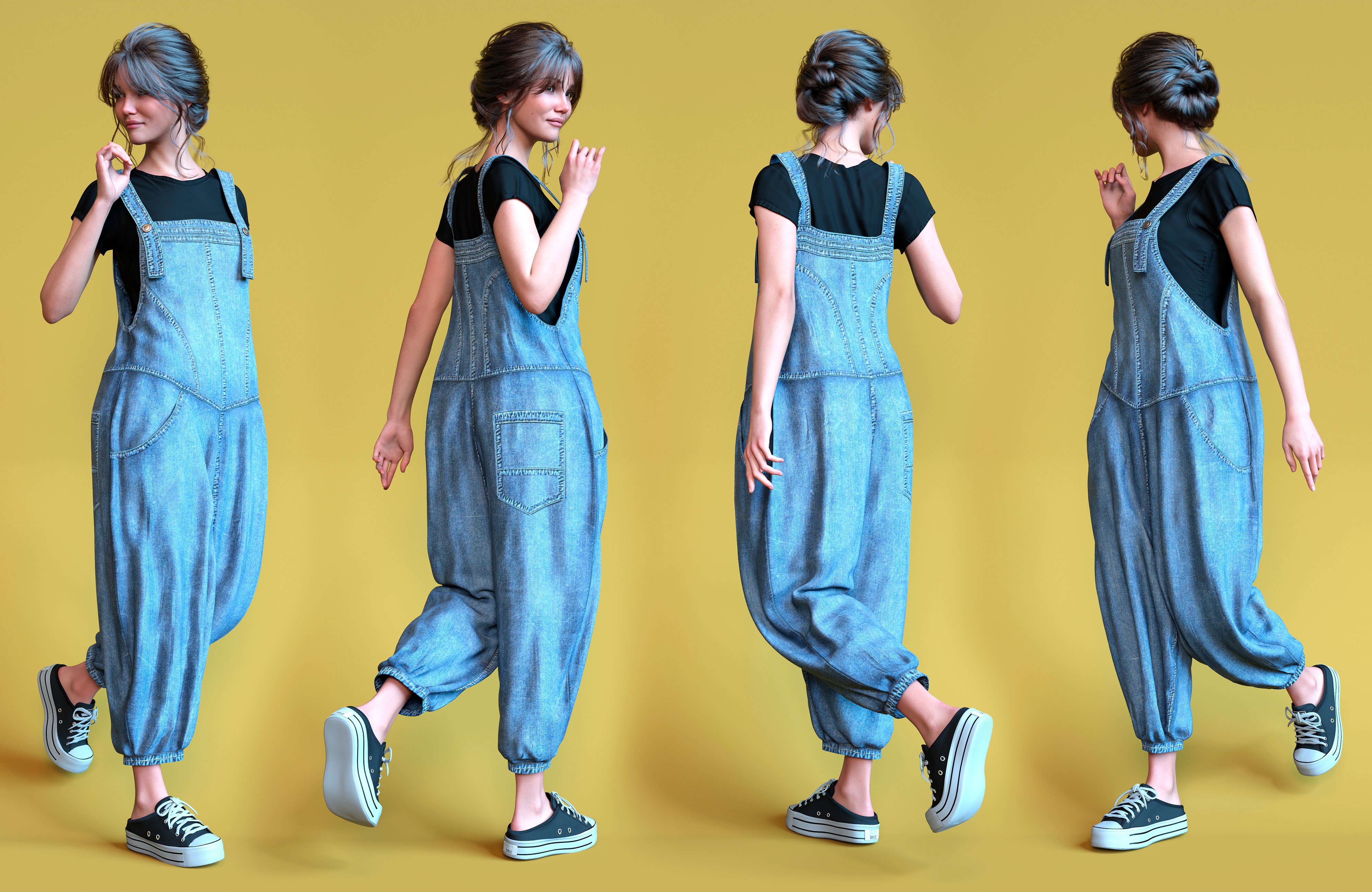 dForce Urban Overalls Outfit Bundle for Genesis 9 | Daz 3D