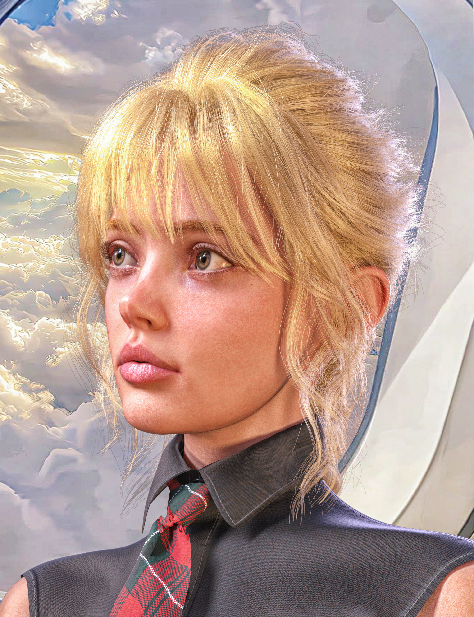 dForce Strand-Based FE French Braid Hair for G9 & G8.1 | Daz 3D