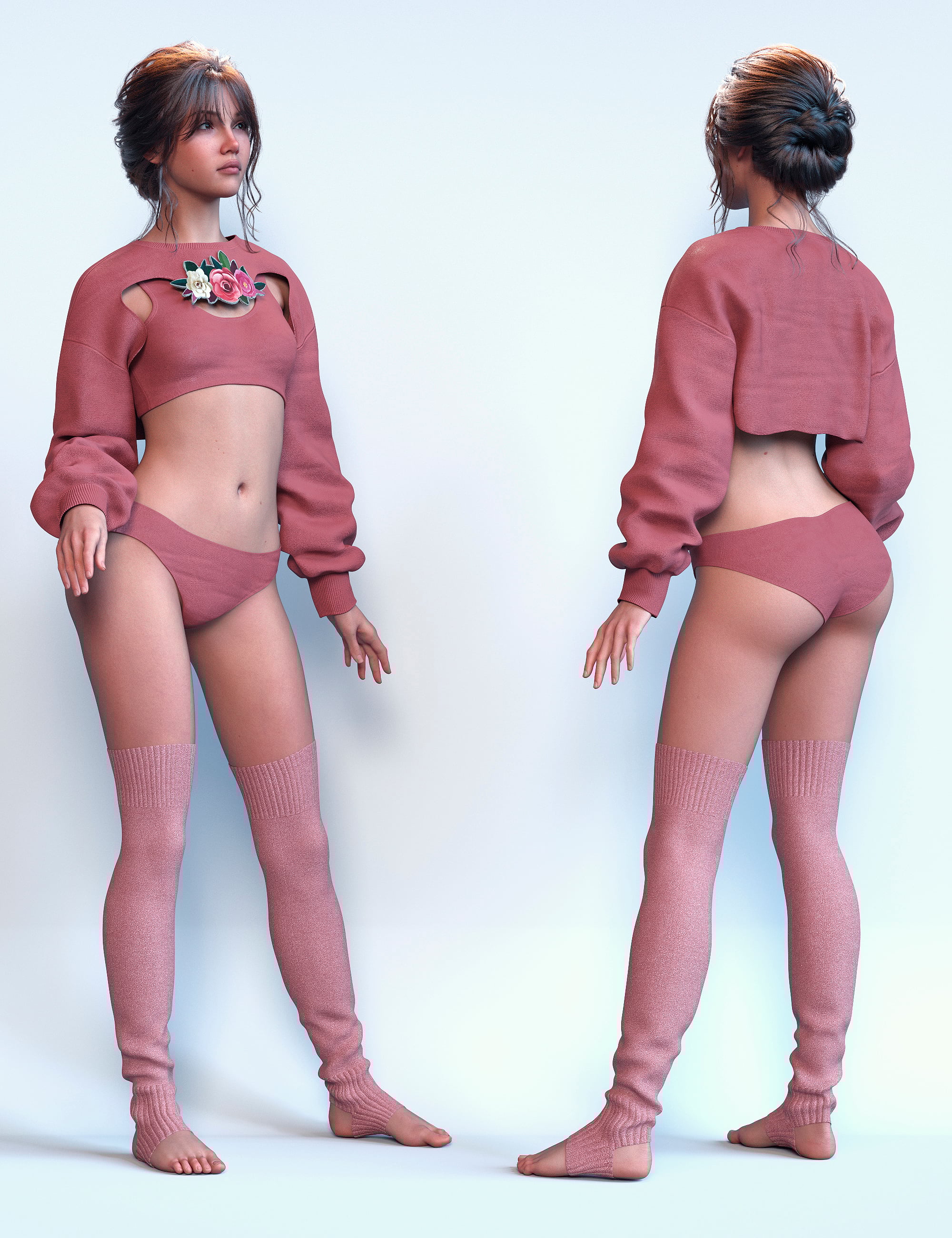 dForce Cute and Cozy Outfit for Genesis 9 Texture Add-On | Daz 3D