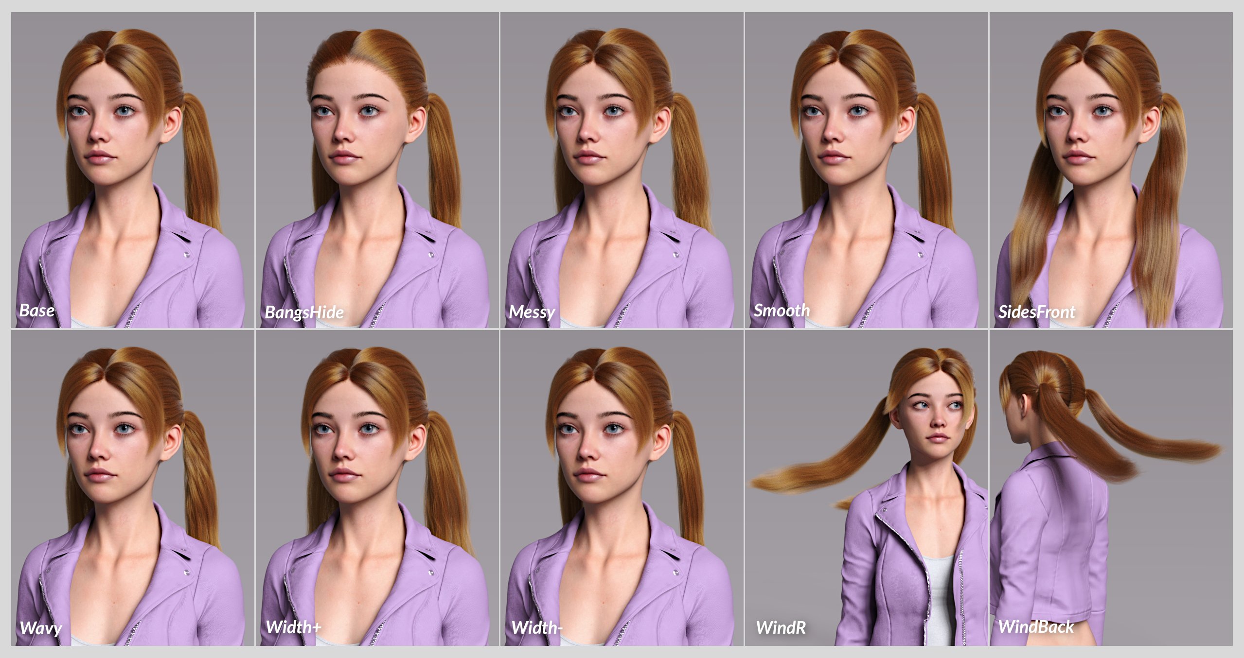 dForce Nikol Pigtails for Genesis 9 | Daz 3D