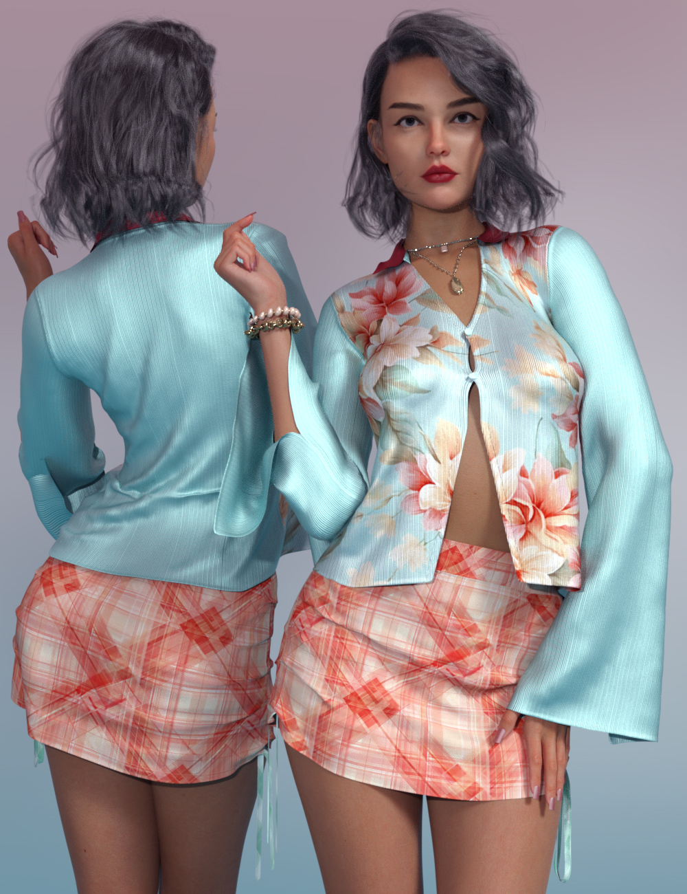 Naughty Textures dForce Elise Outfit for Genesis 9 Feminine | Daz 3D