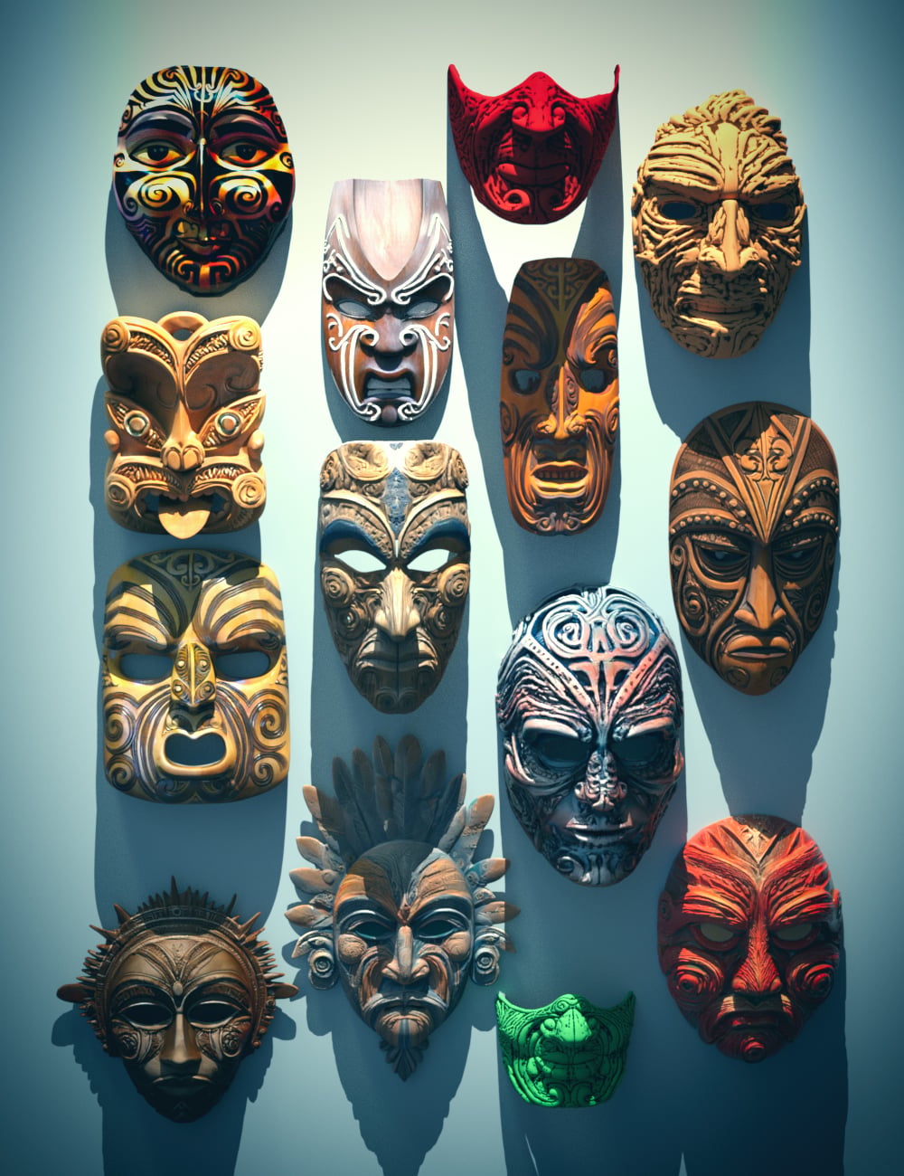 GNBD Maori Masks Props | Daz 3D