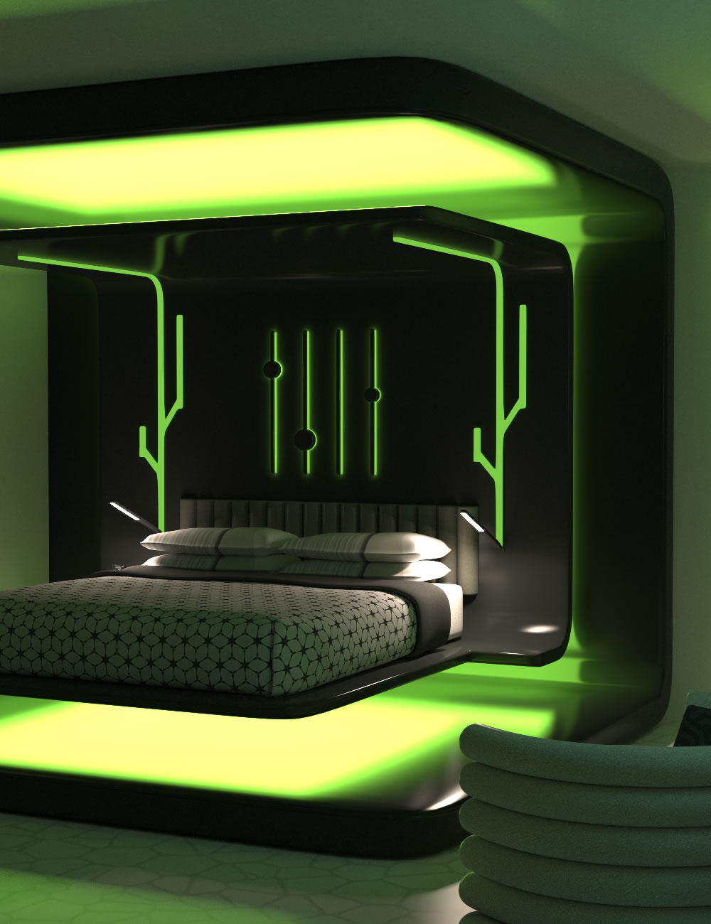 Bed Pod Future | Daz 3D
