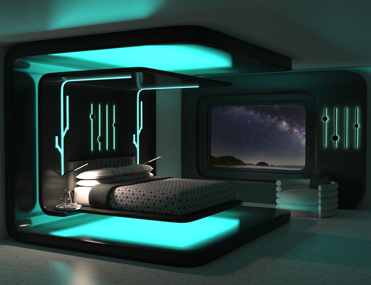 Bed Pod Future | Daz 3D