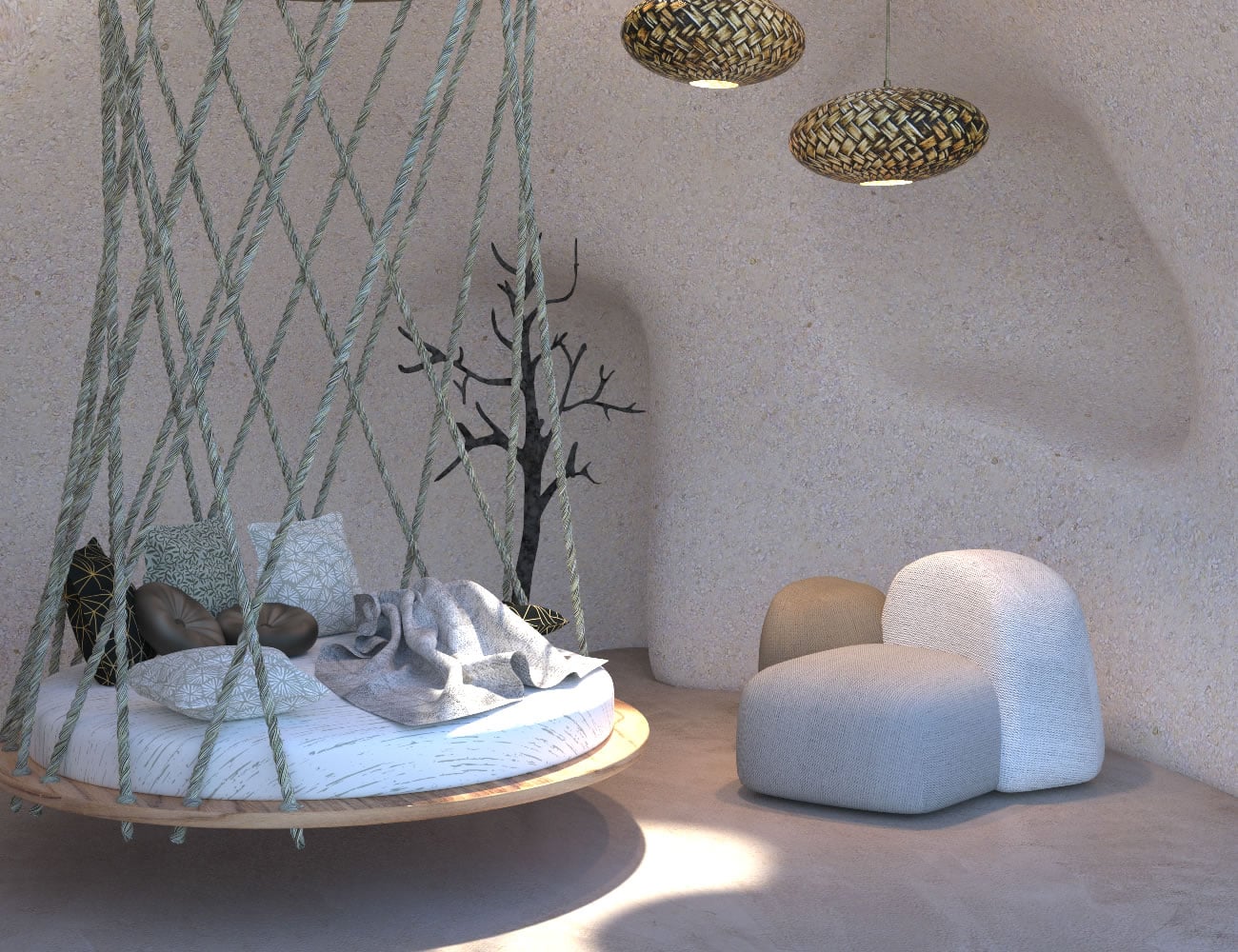 Bed Pod Organic | Daz 3D
