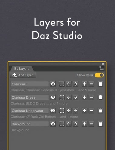 BJ Layers Plugin | Daz 3D