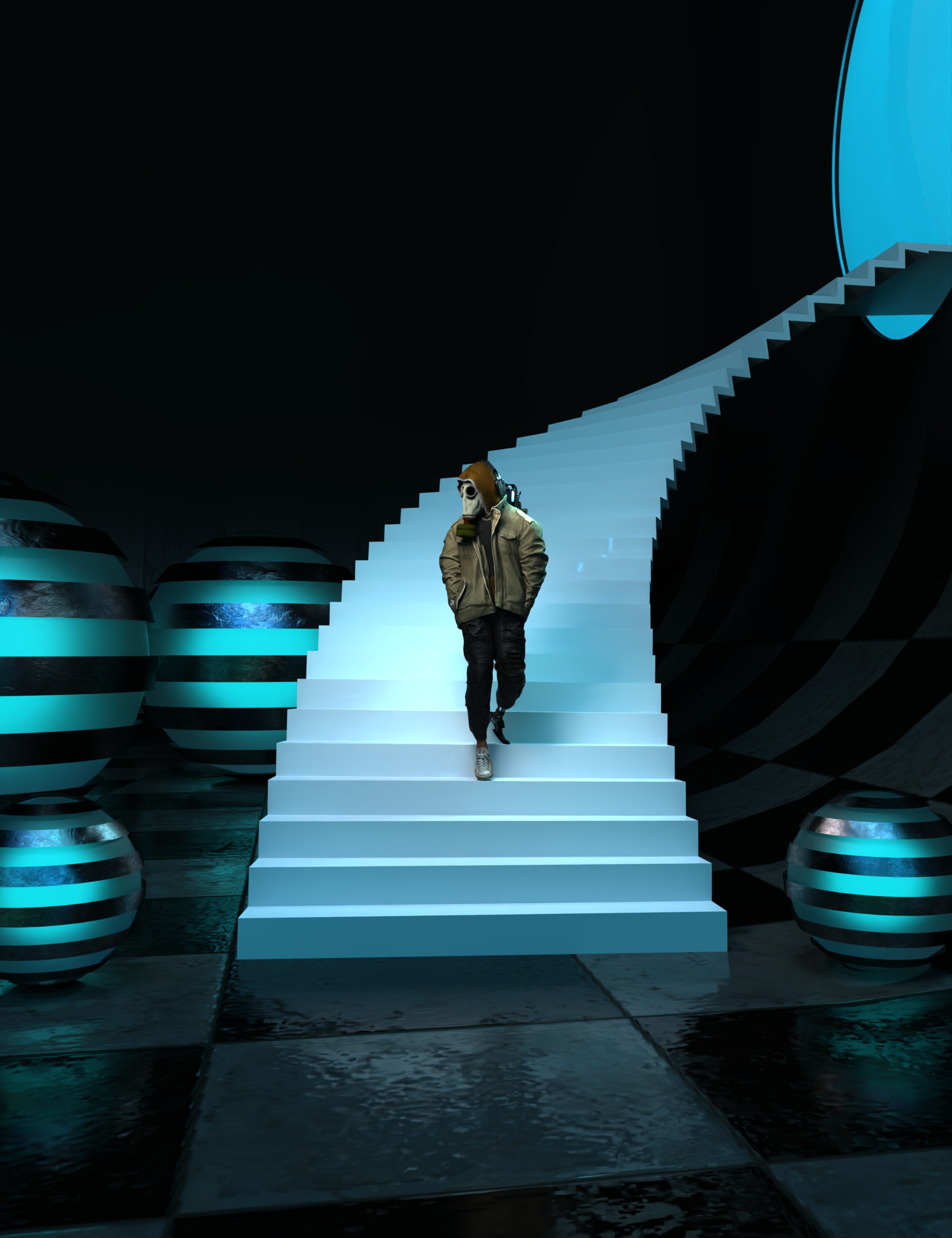 HT Stairs Tree and Energy Spheres | Daz 3D