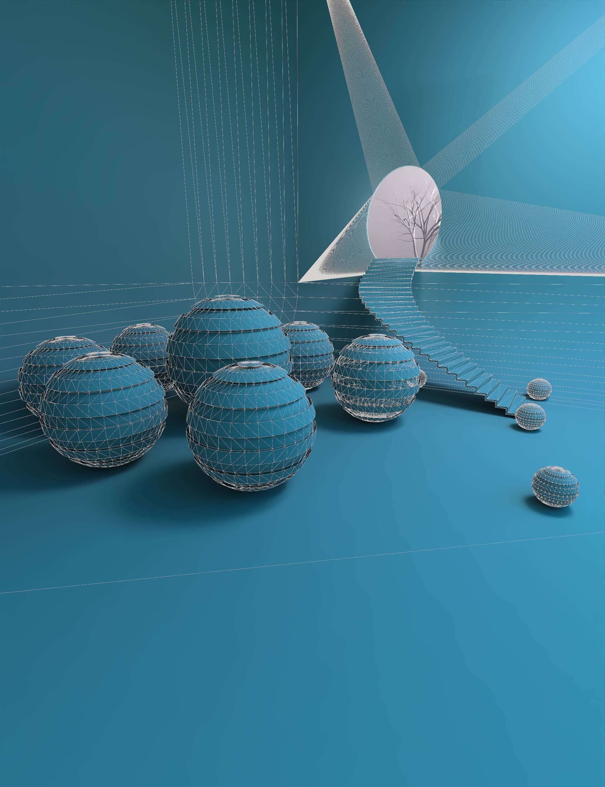 HT Stairs Tree and Energy Spheres | Daz 3D