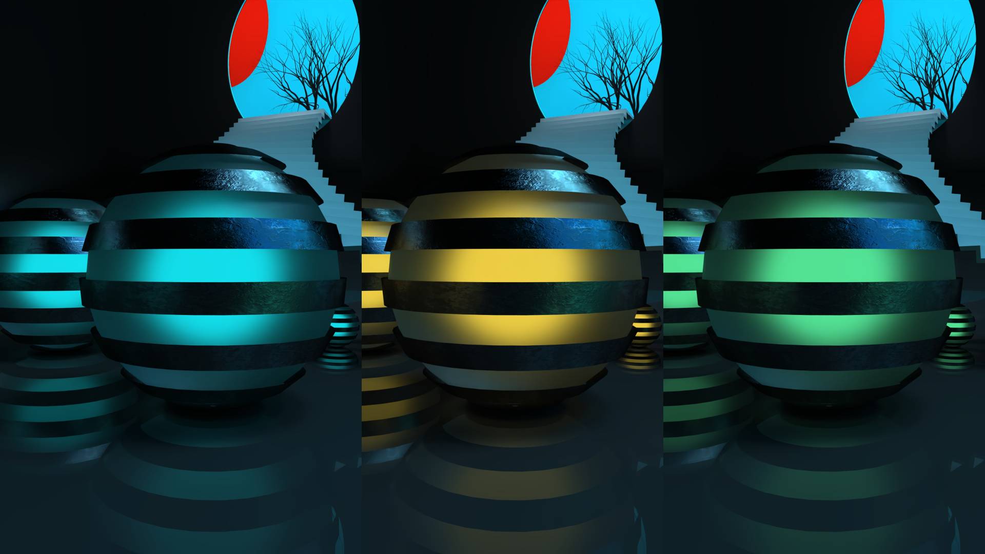 HT Stairs Tree and Energy Spheres | Daz 3D