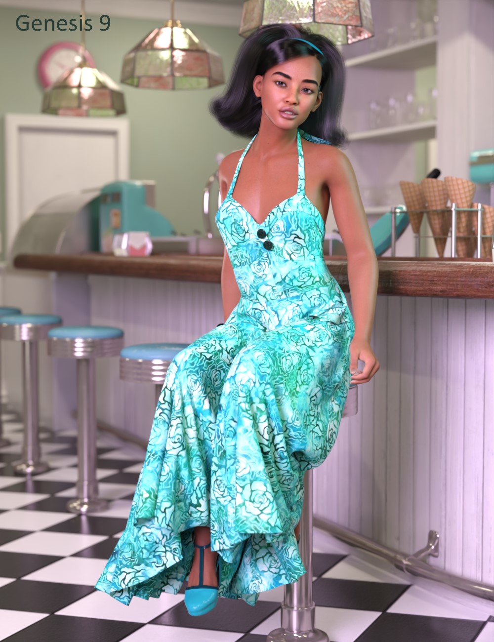 dForce Rockabilly Swing Outfit for Genesis 9 and Genesis 8 Female | Daz 3D