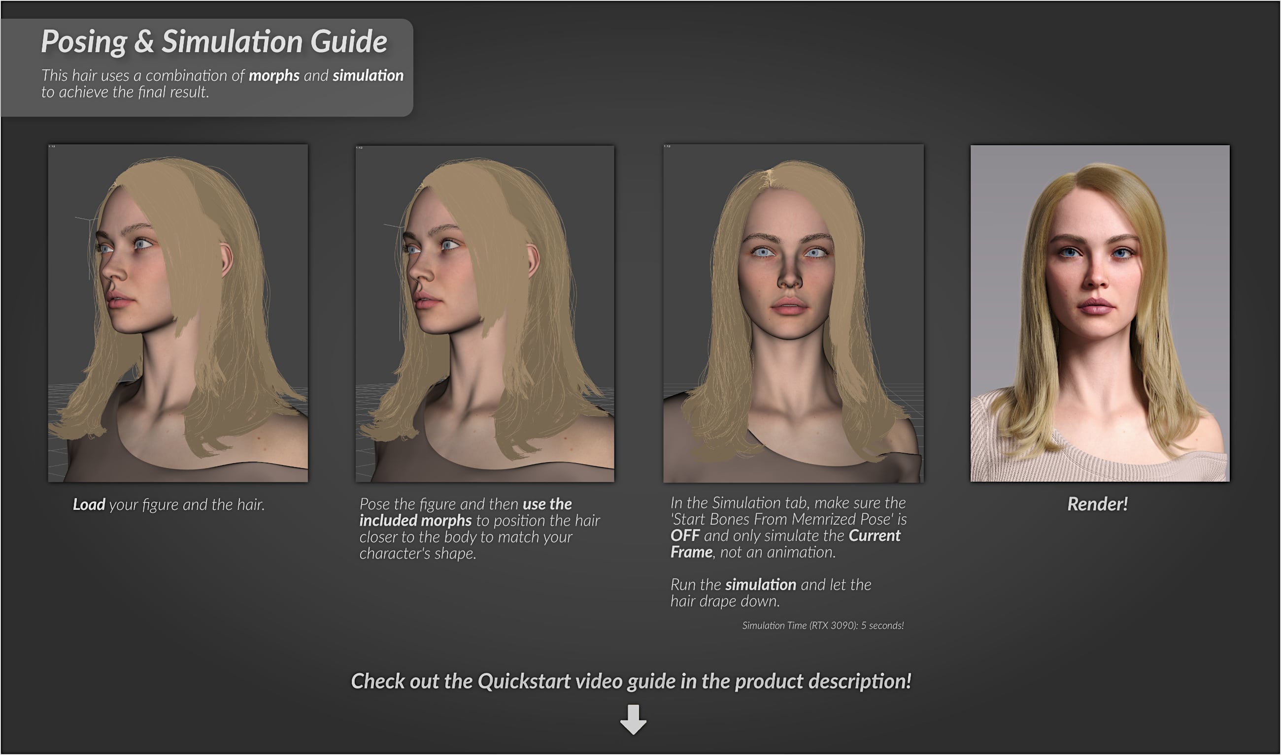 dForce Ellie Hair for Genesis 9 | Daz 3D
