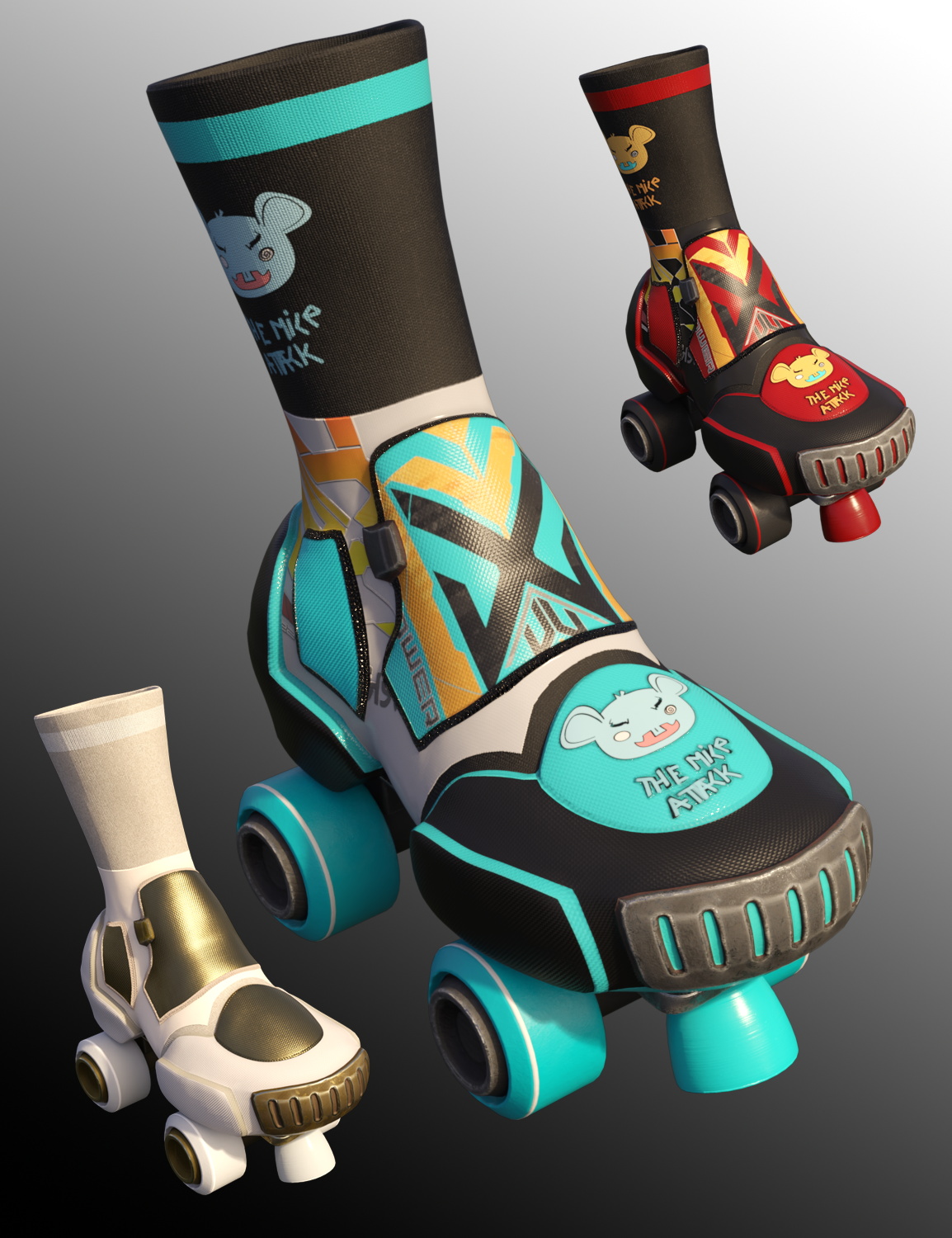 ZK Mice Attack Skater for Genesis 9 | Daz 3D