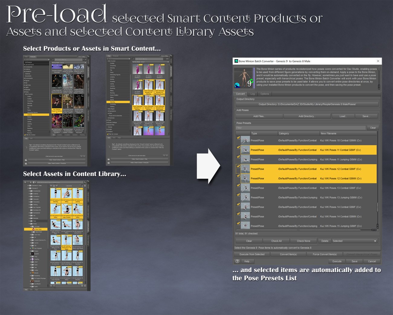 Bone Minion Batch Converter for Genesis 9 Poses | Daz 3D