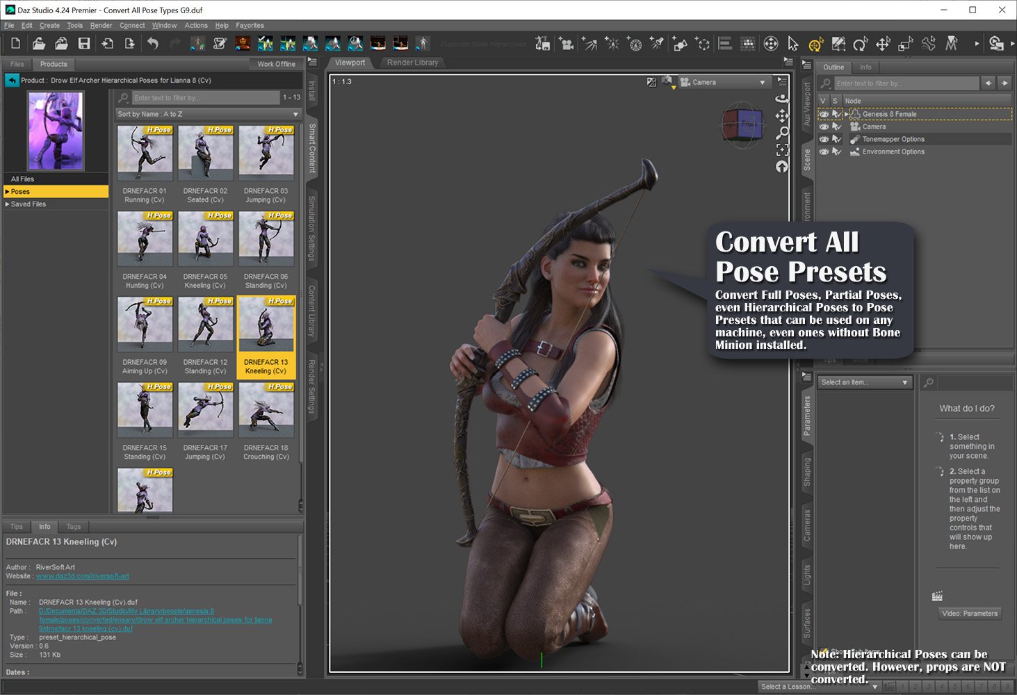 Bone Minion Batch Converter for Genesis 9 Poses | Daz 3D