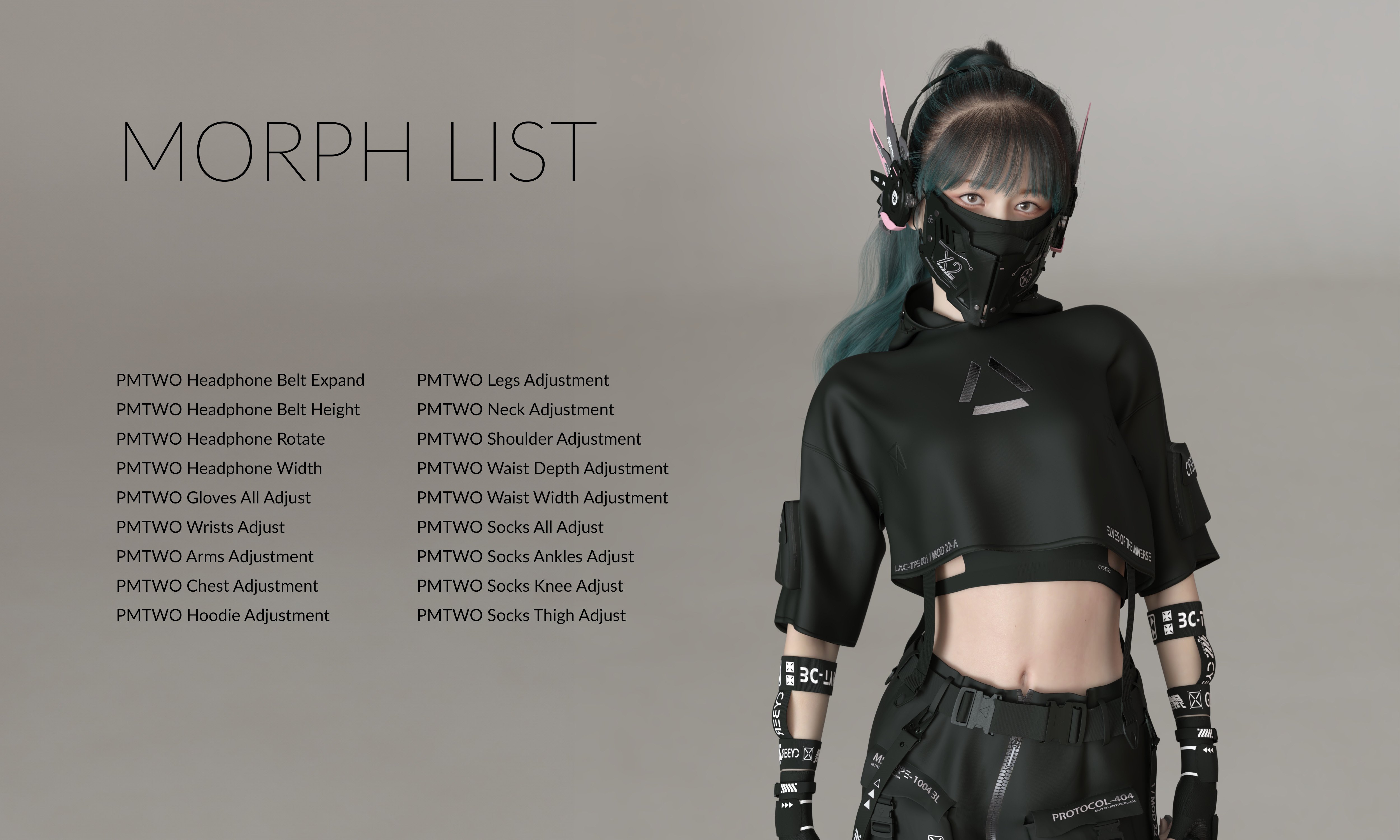 dForce Princess Mu's Techwear Outfit | Daz 3D