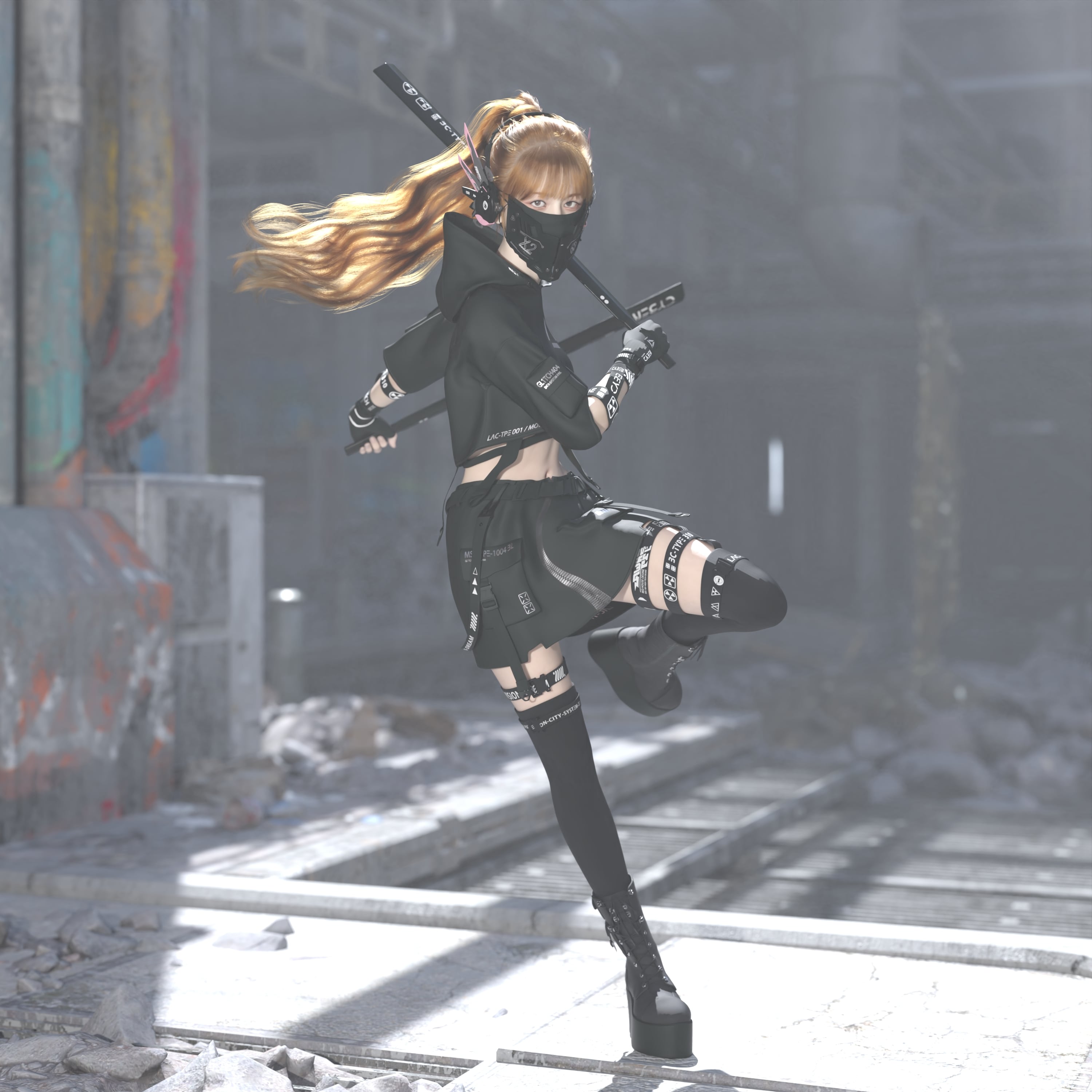 dForce Princess Mu's Techwear Outfit | Daz 3D