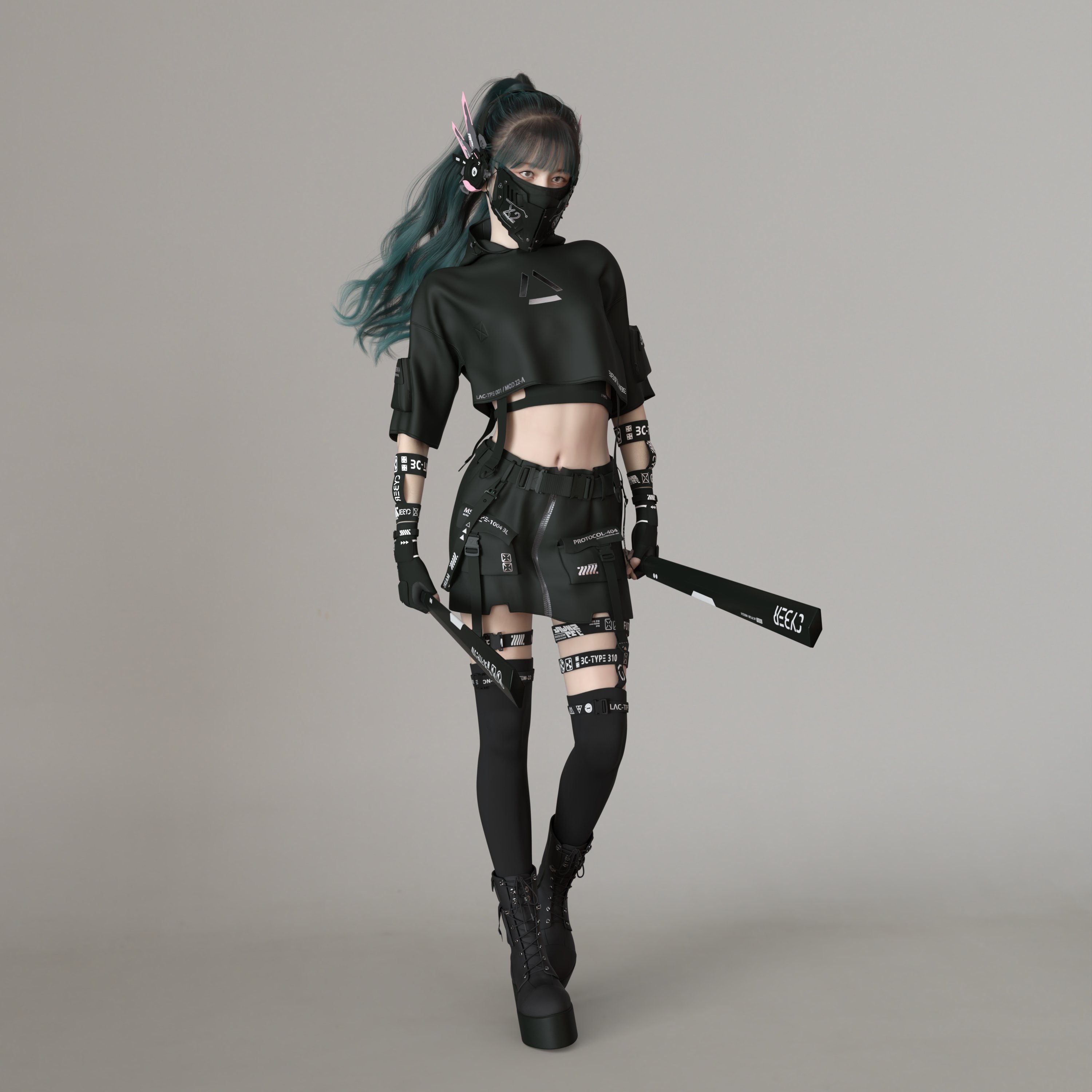 dForce Princess Mu's Techwear Outfit | Daz 3D