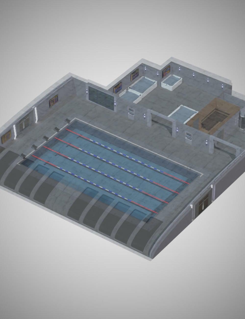 Futuristic Aquatic Center for Poser | Daz 3D