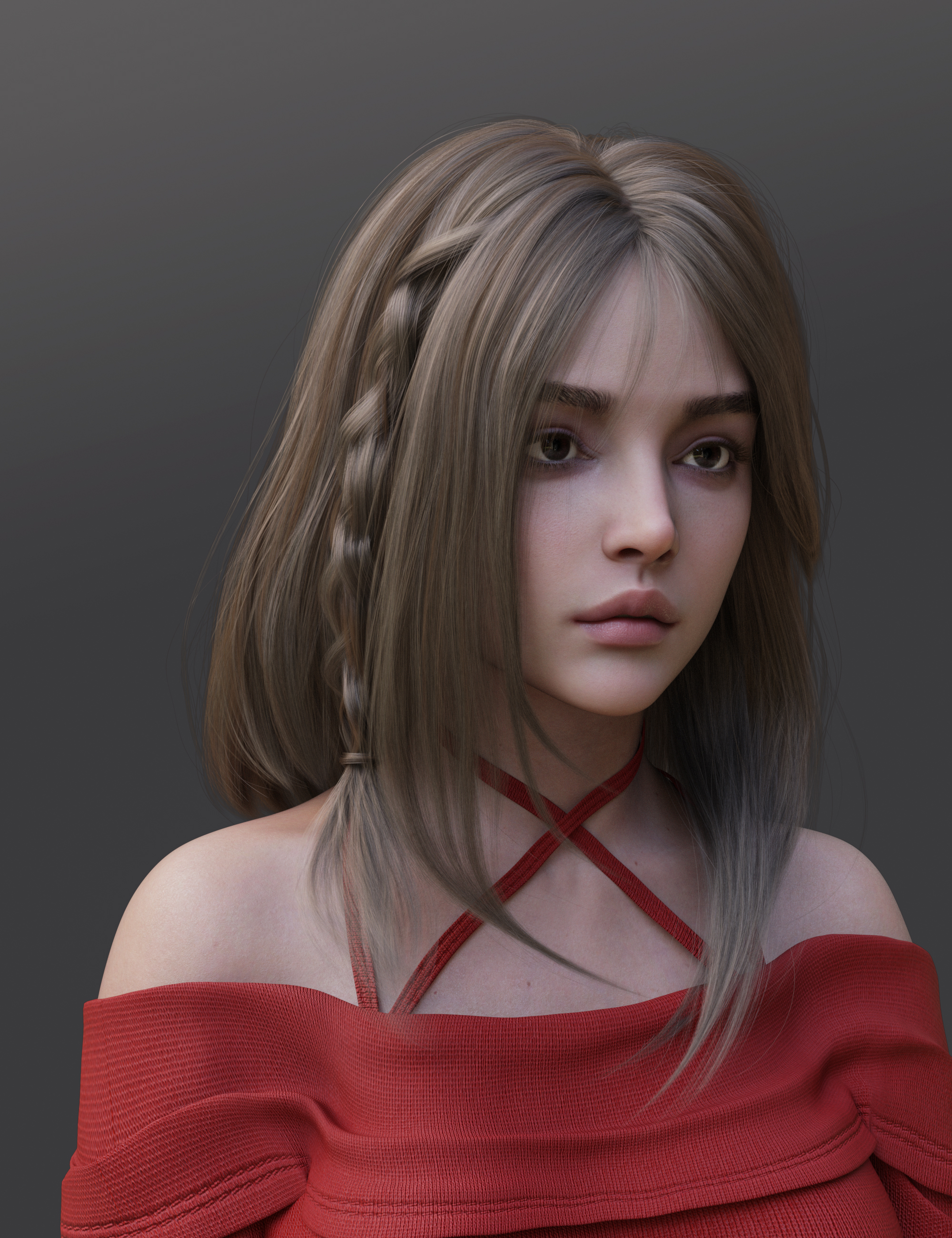 MB Unilateral Braid Hair for Genesis 9 | Daz 3D