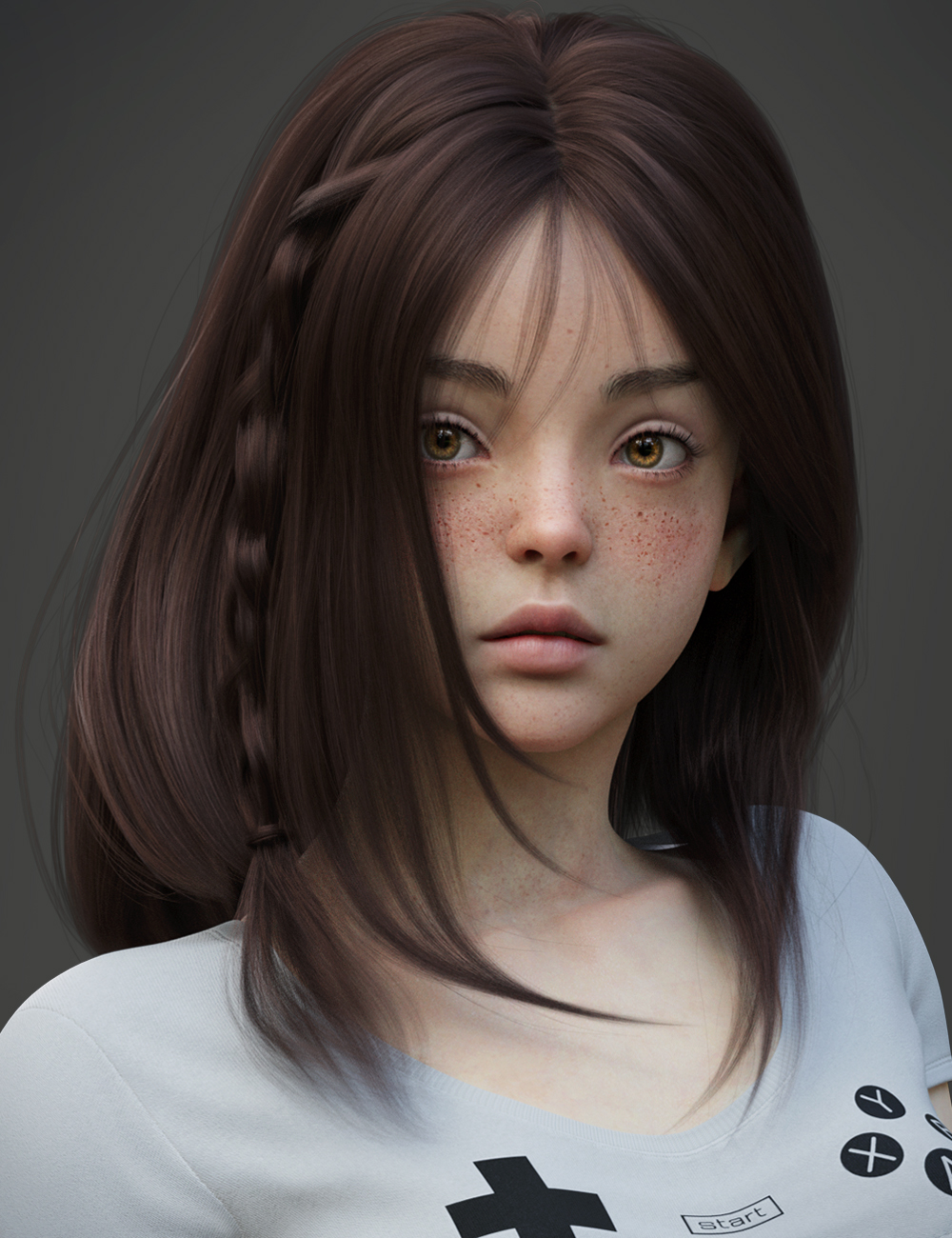 MB Unilateral Braid Hair for Genesis 9 | Daz 3D