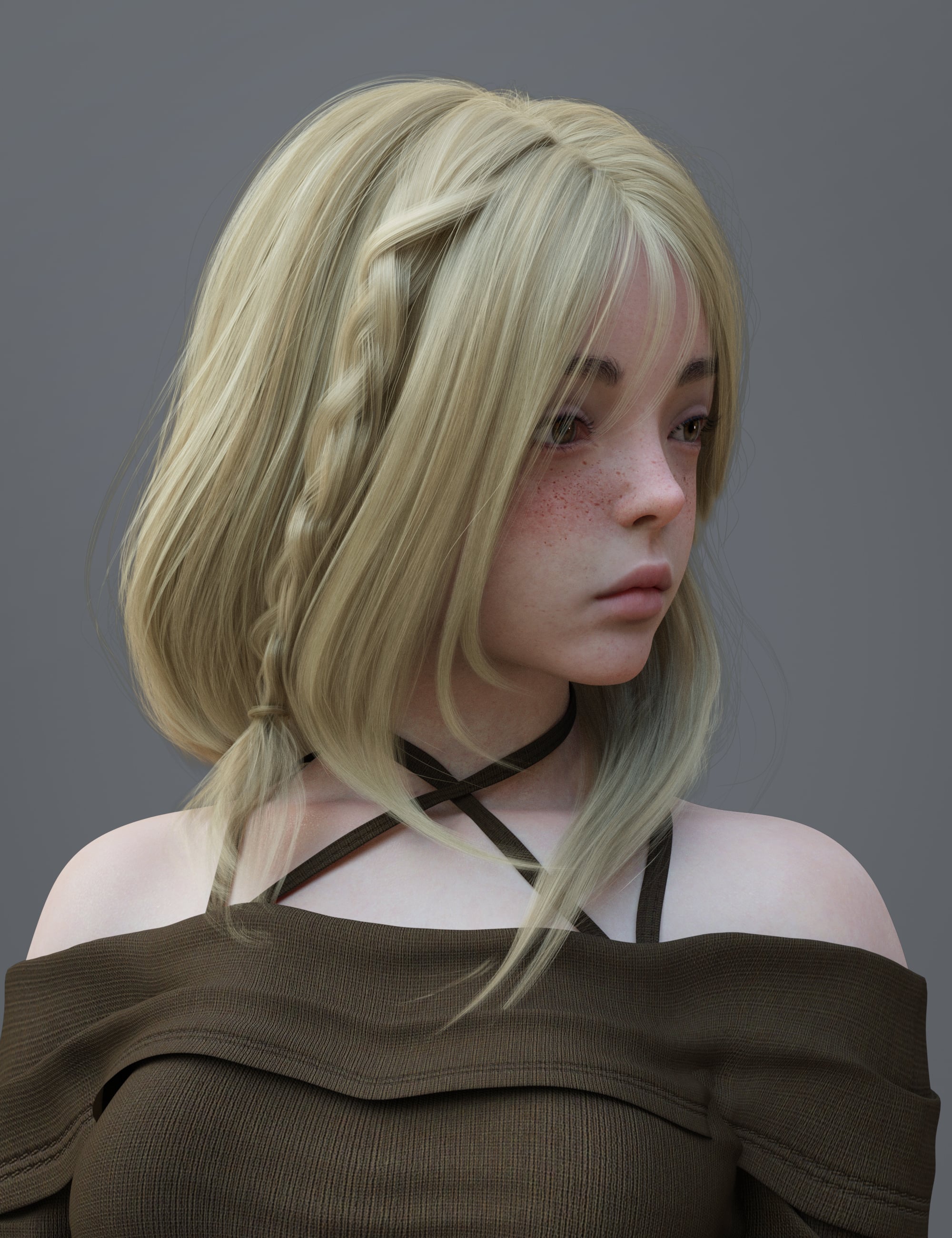 MB Unilateral Braid Hair for Genesis 9 | Daz 3D