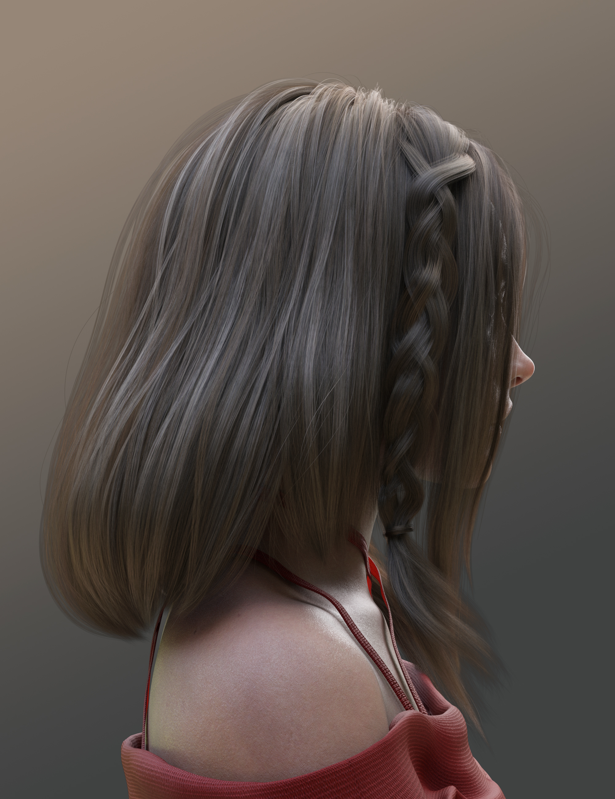 MB Unilateral Braid Hair for Genesis 9 | Daz 3D