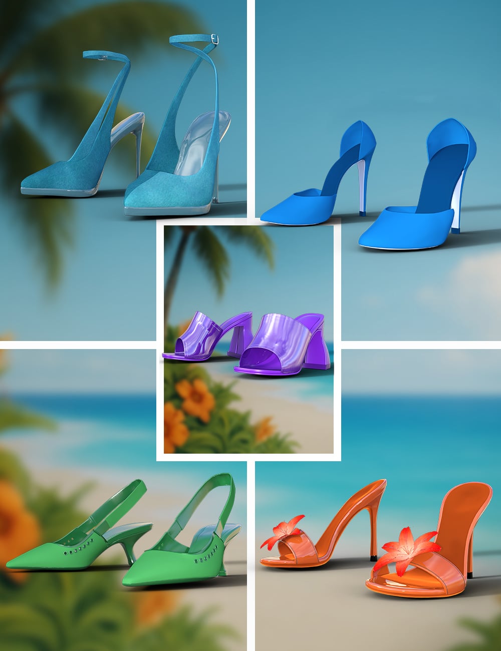 TIN Summer Shoes Collection for Genesis 9 and 8 Female | Daz 3D