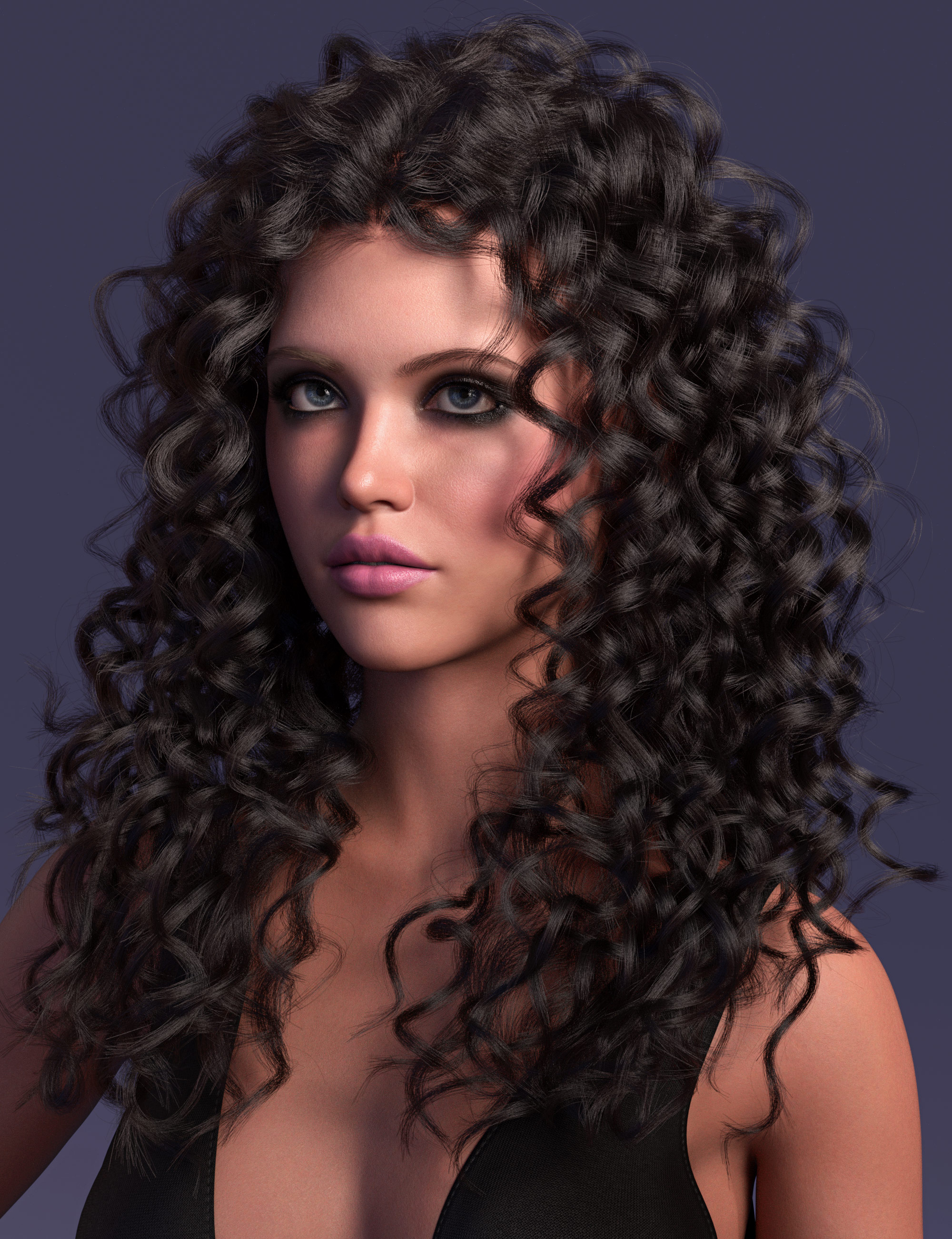 dForce Strand-Based Long Curls Hair for Genesis 9 and Genesis 8 Female ...