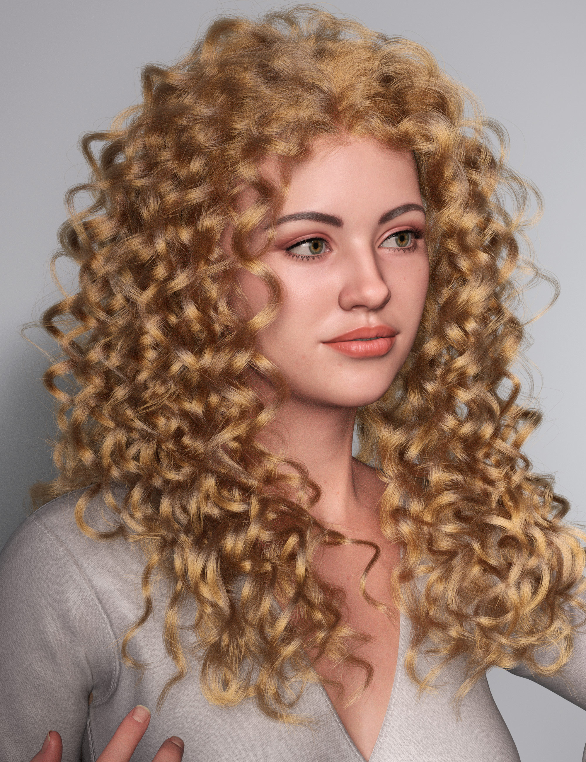 dForce Strand-Based Long Curls Hair for Genesis 9 and Genesis 8 Female ...