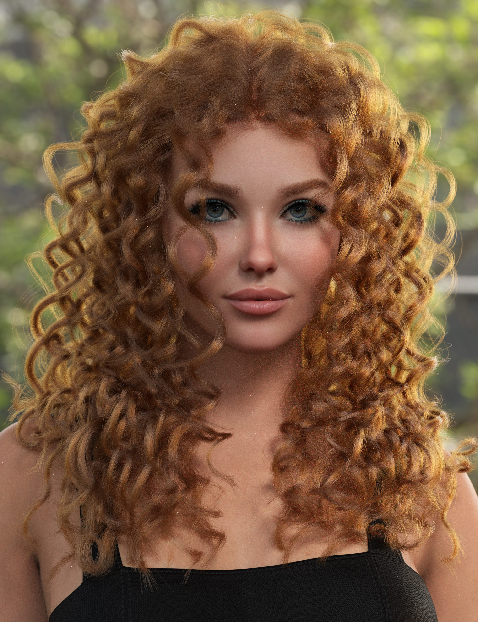 dForce Strand-Based Long Curls Hair for Genesis 9 and Genesis 8 Female ...