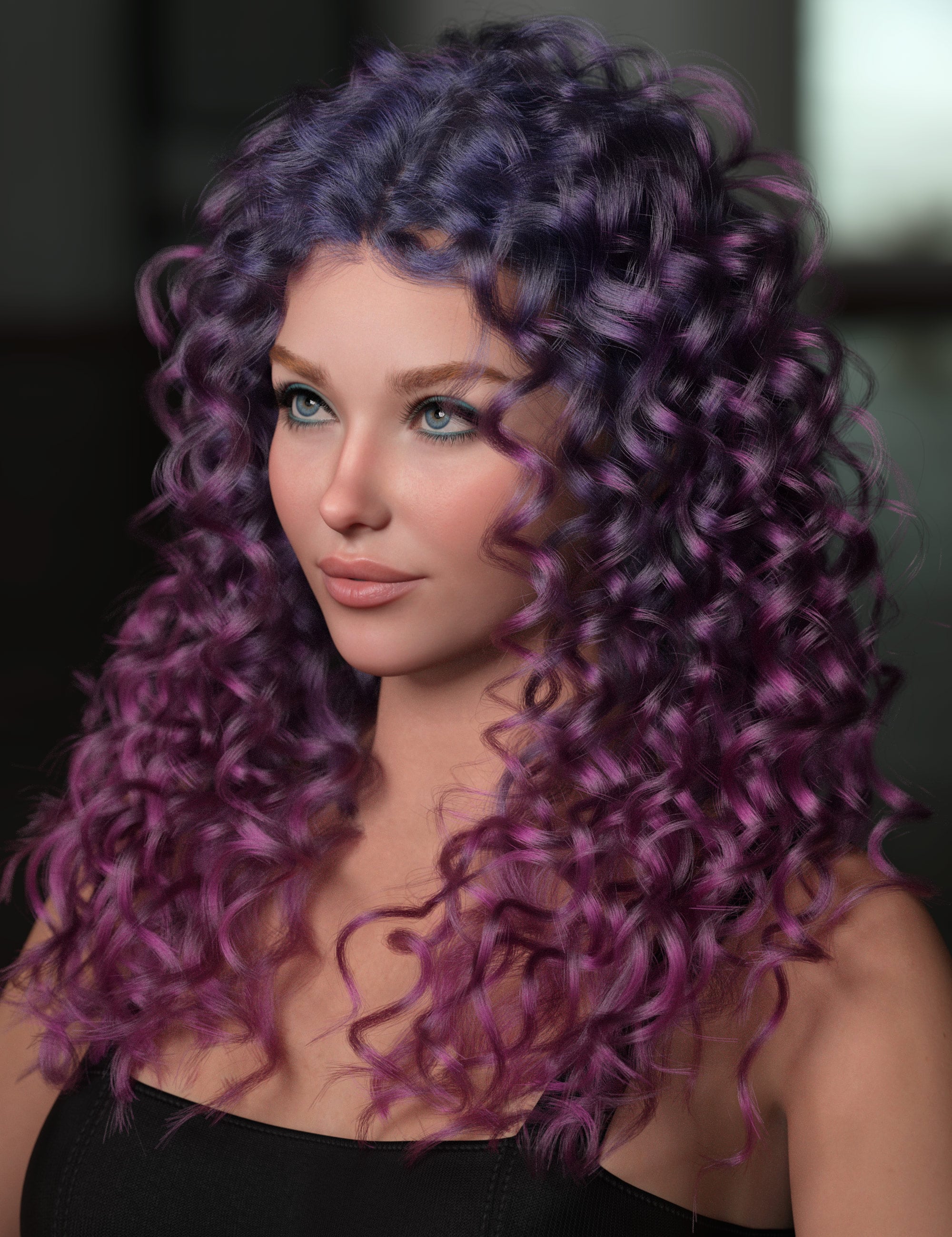 dForce Strand-Based Long Curls Hair Color Expansion | Daz 3D