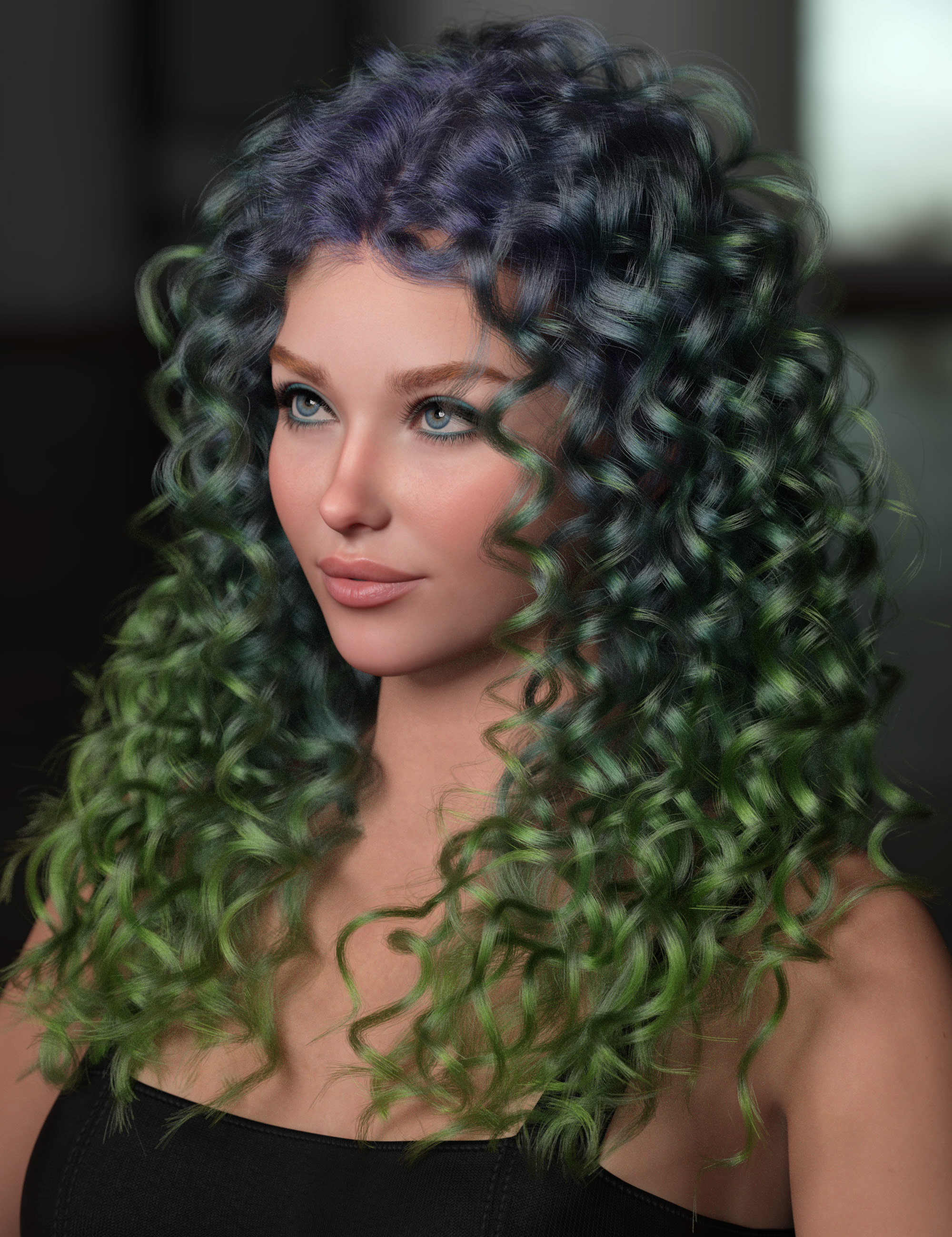 dForce Strand-Based Long Curls Hair Color Expansion | Daz 3D