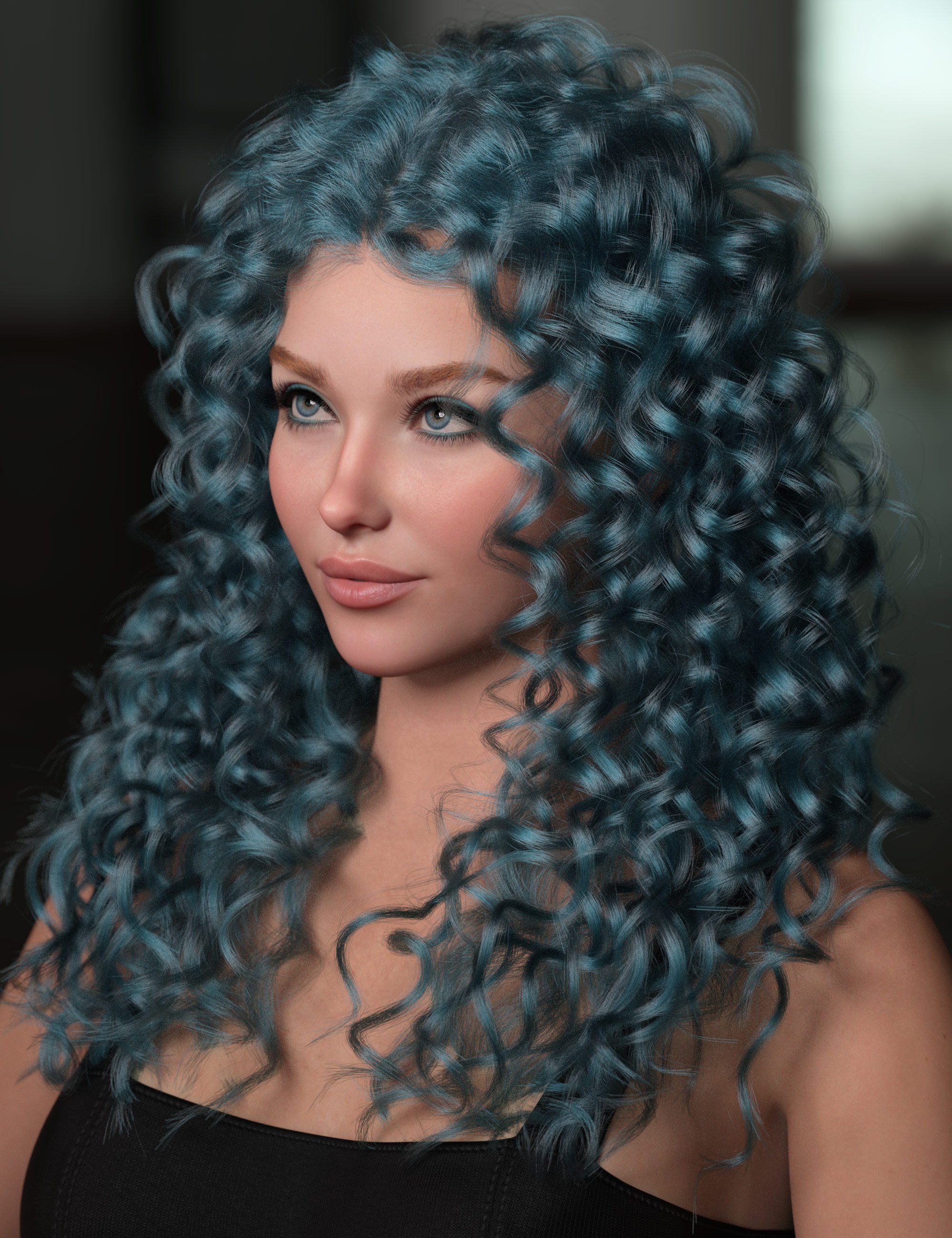 dForce Strand-Based Long Curls Hair Color Expansion | Daz 3D