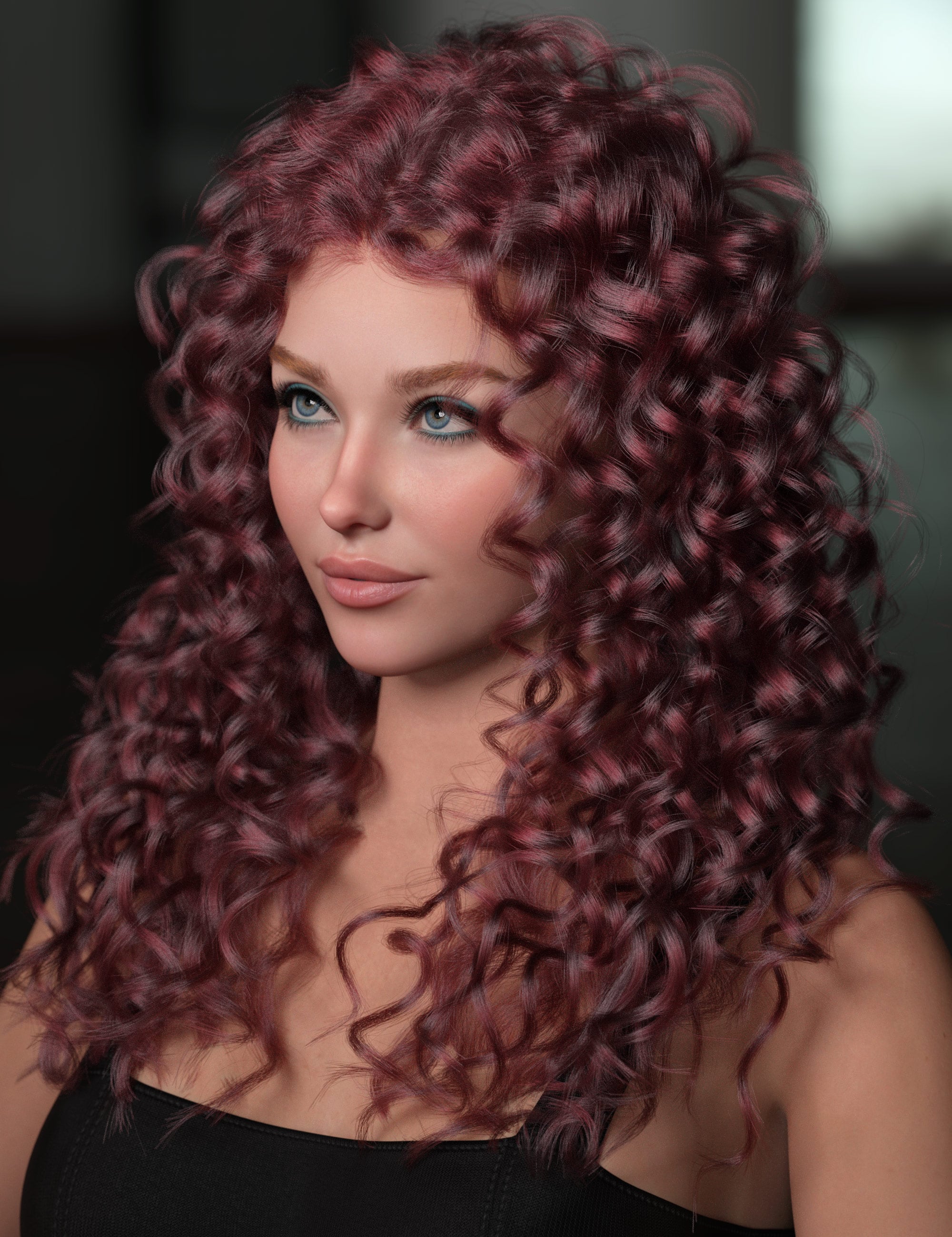 dForce Strand-Based Long Curls Hair Color Expansion | Daz 3D