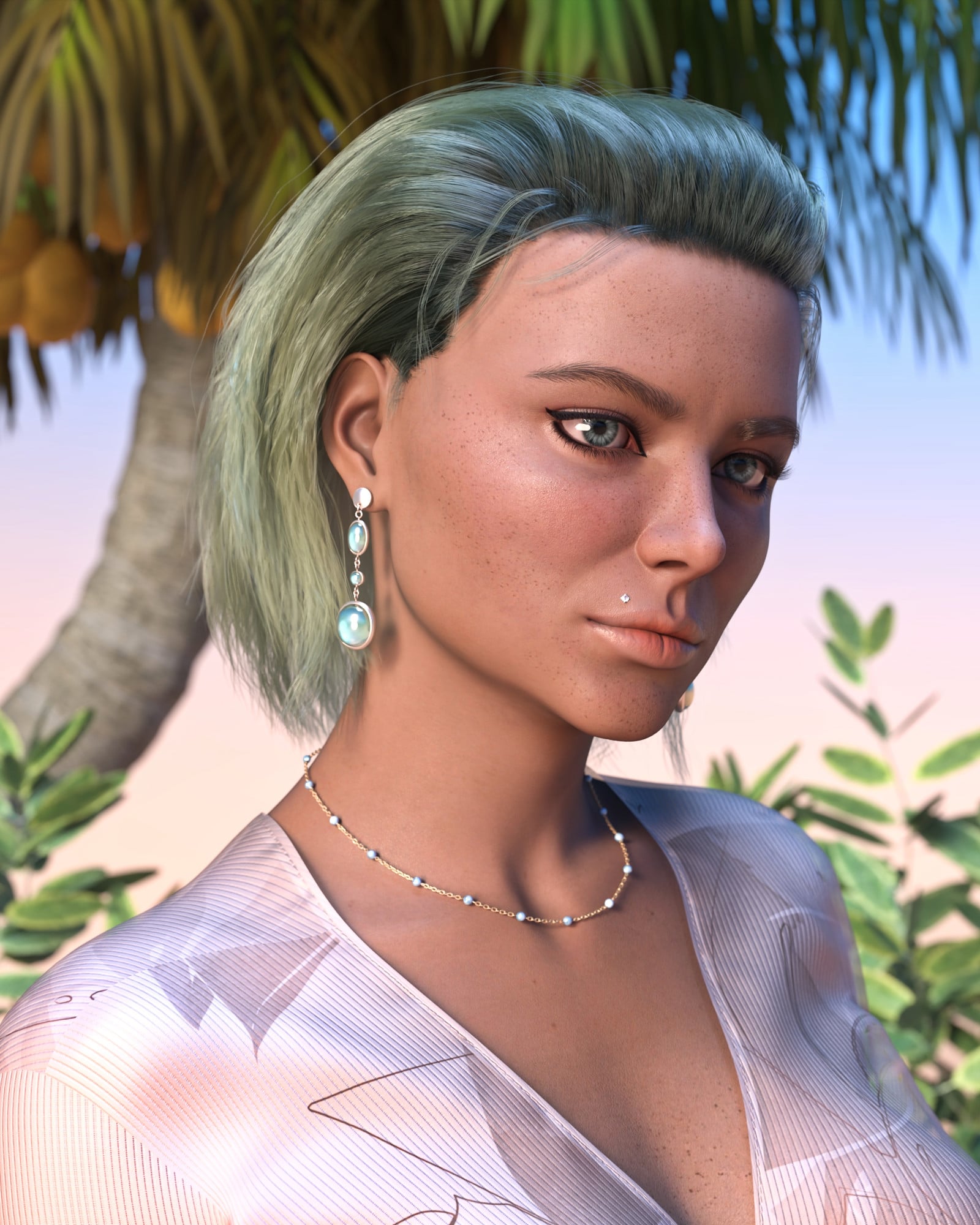 Vibrant Hues for dForce Cassia Hair | Daz 3D