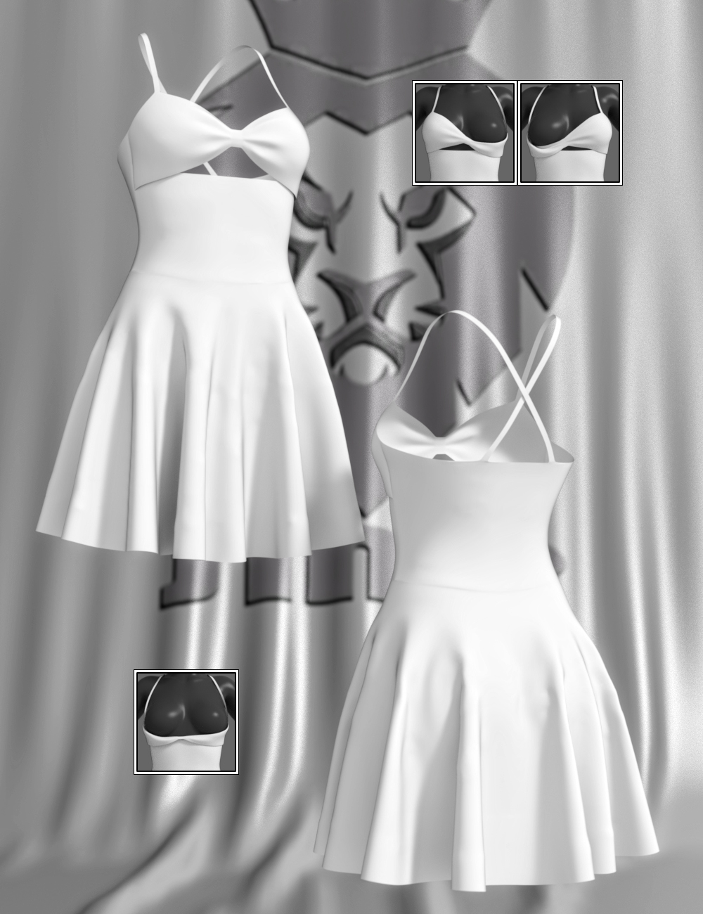 JMR dForce Margaux Dress for Genesis 9 and 8 Female | Daz 3D