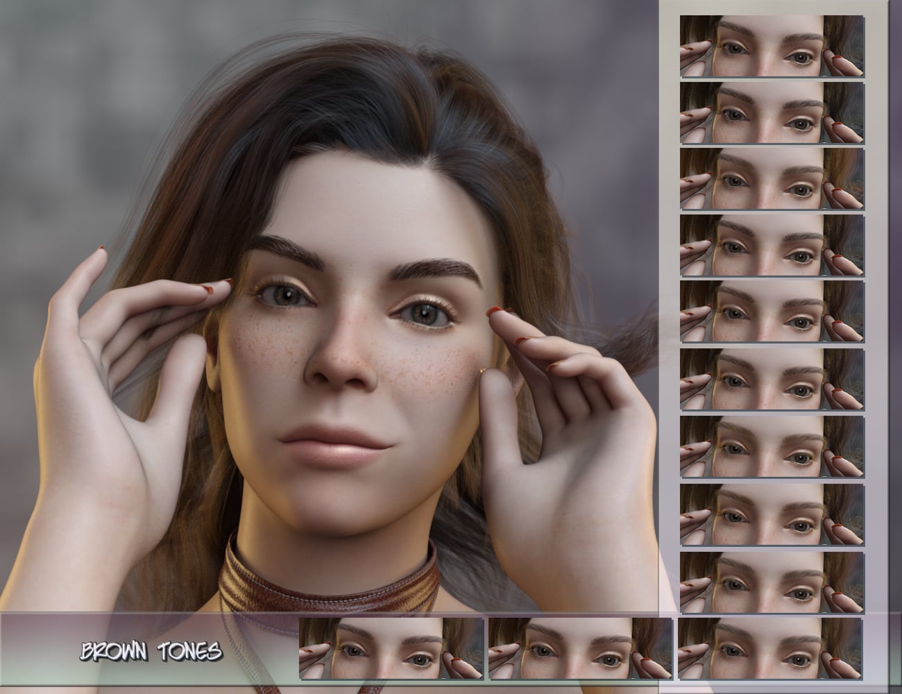 AB Natural Eyebrows and Eyelashes | Daz 3D