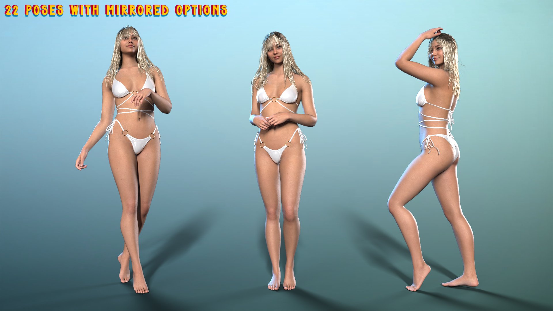 PTF Summer Fun Poses for Genesis 9 Feminine | Daz 3D