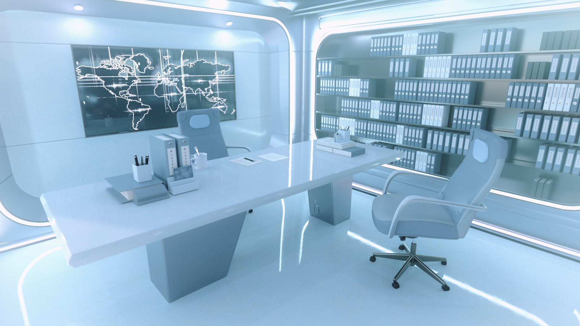 Polish Futuristic Boss Office | Daz 3D