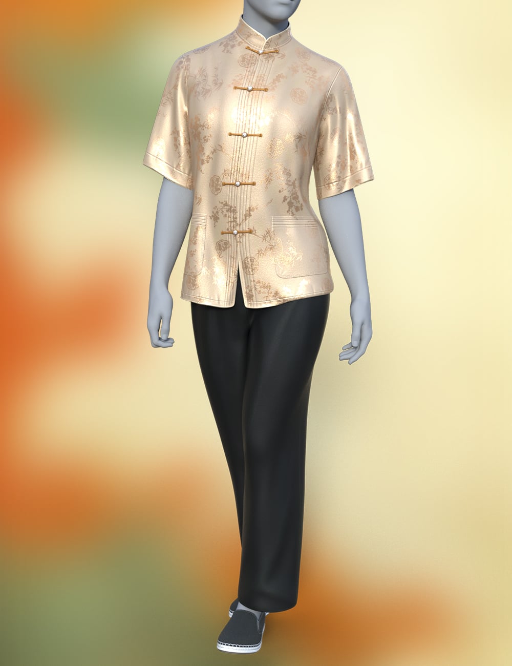 dForce Traditional Tang Suit Outfit for Genesis 9 | Daz 3D