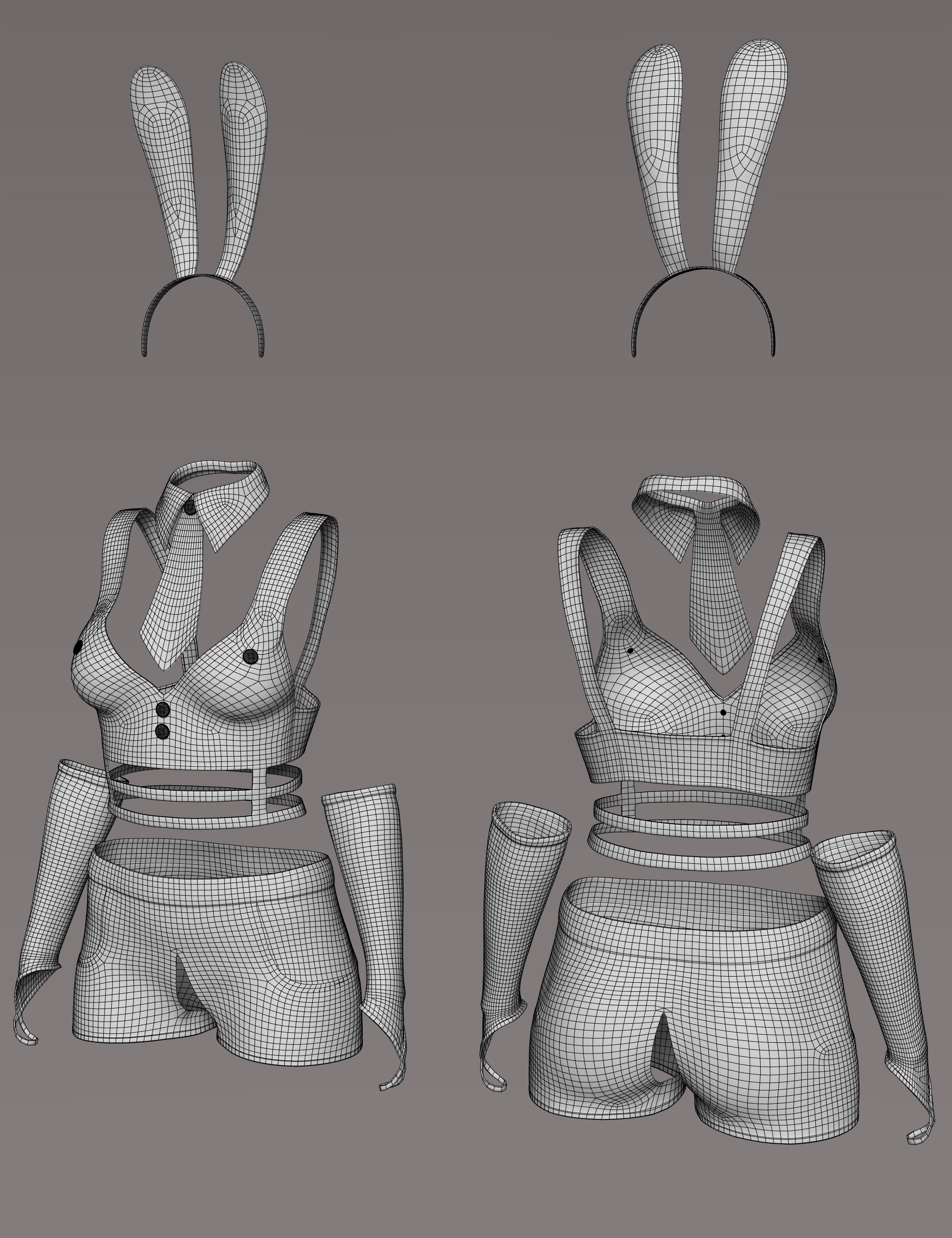 dForce GN Sexy Bunny Cop Uniform for Genesis 9, 8.1, and 8 Female | Daz 3D