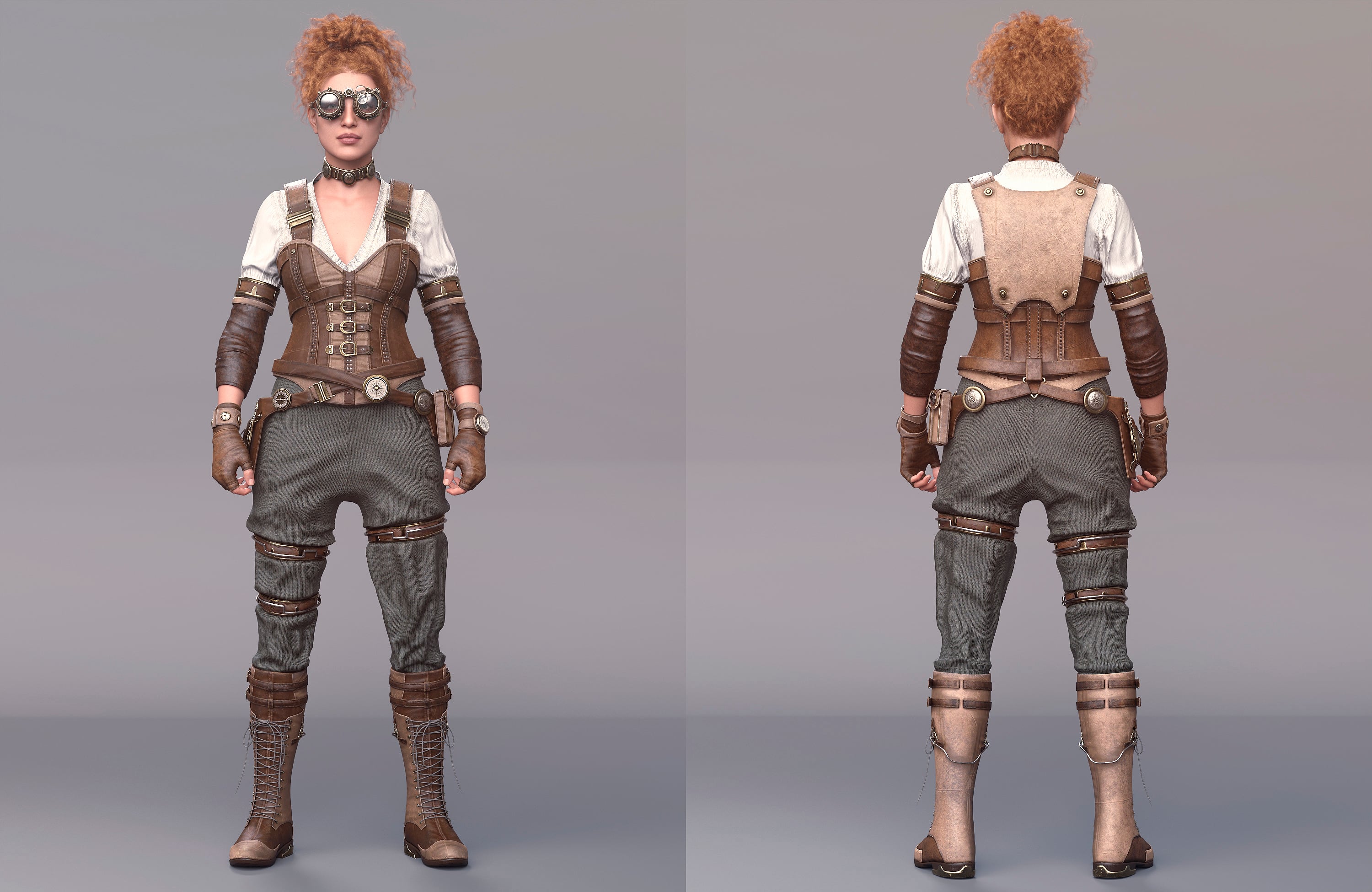 dForce Steampunk Engineer Outfit for Genesis 9 | Daz 3D